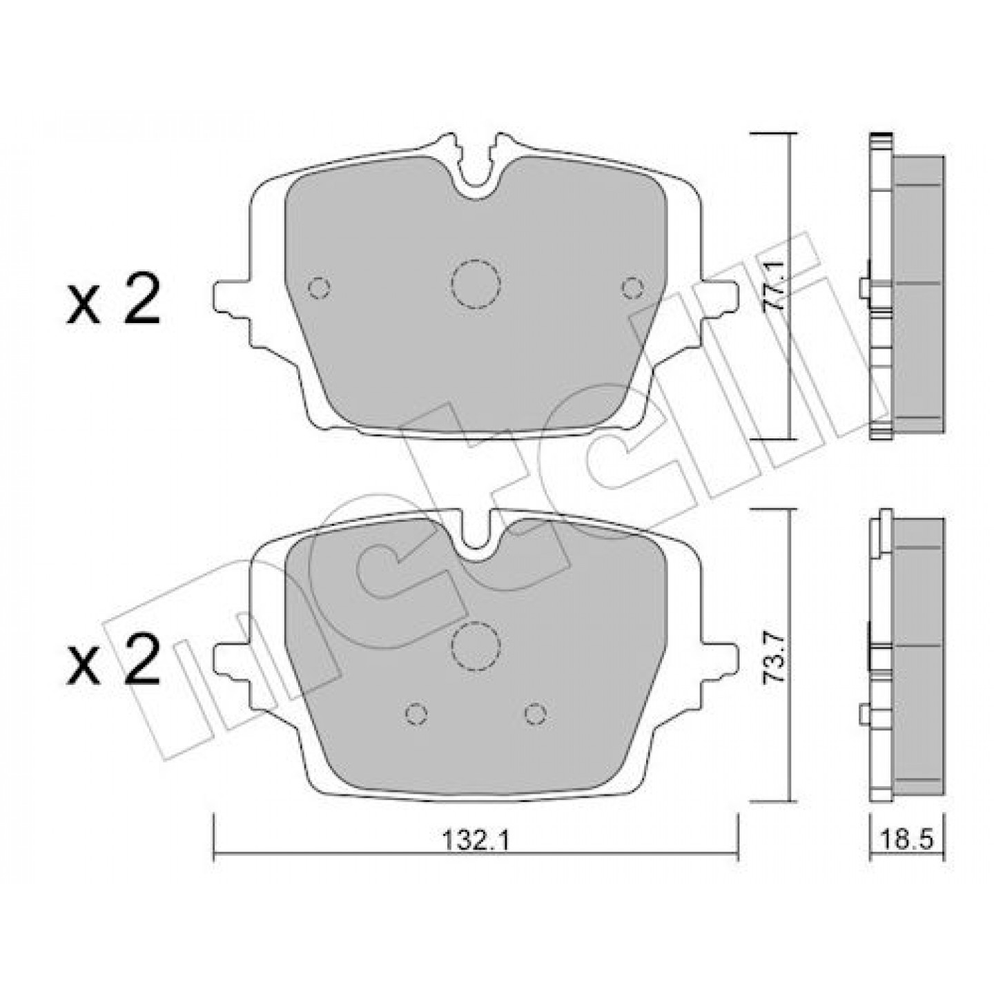 Brake Pad Set, disc brake METELLI 22-1407-0 - Trodo.com