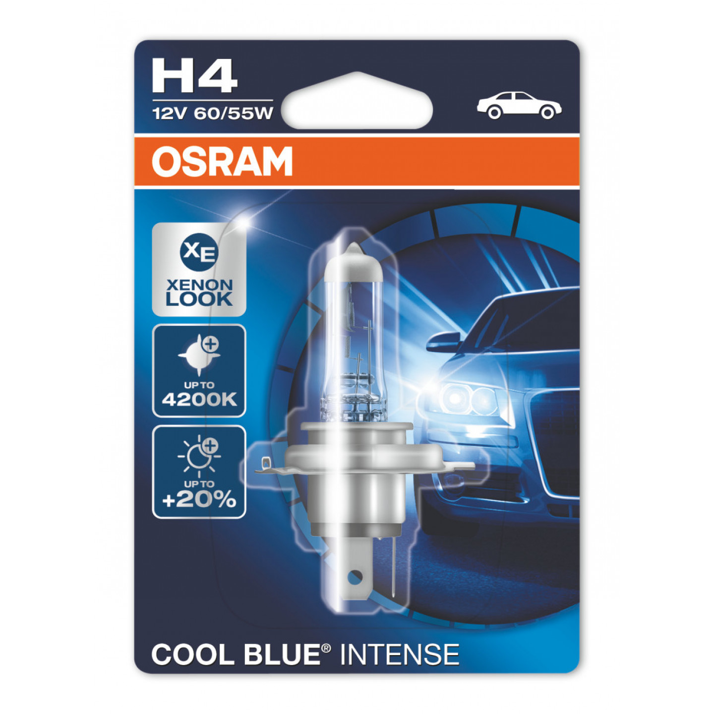 Halogen bulb OSRAM COOL BLUE INTENSE 12V H4 60/55W - Trodo.com