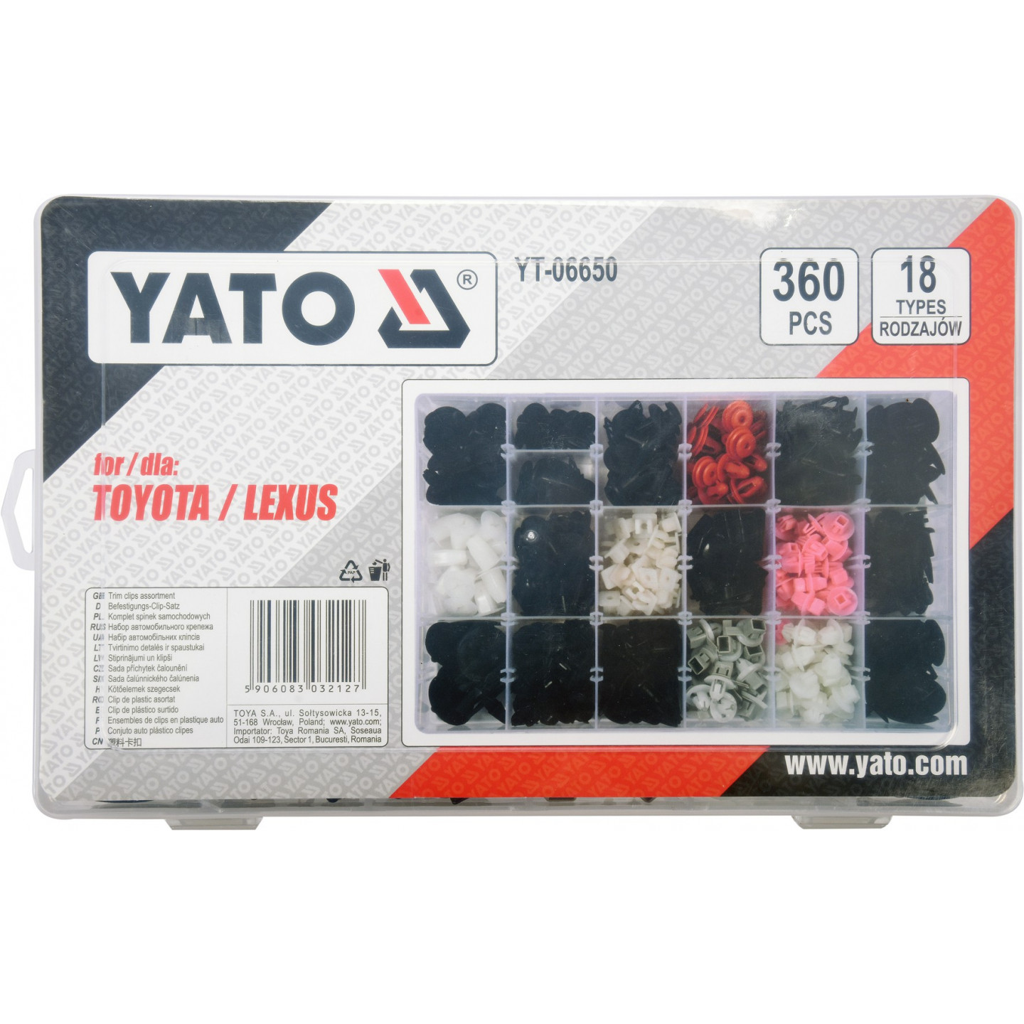 Assortment, fasteners YATO YT06650 LEXUS, TOYOTA - Trodo.com