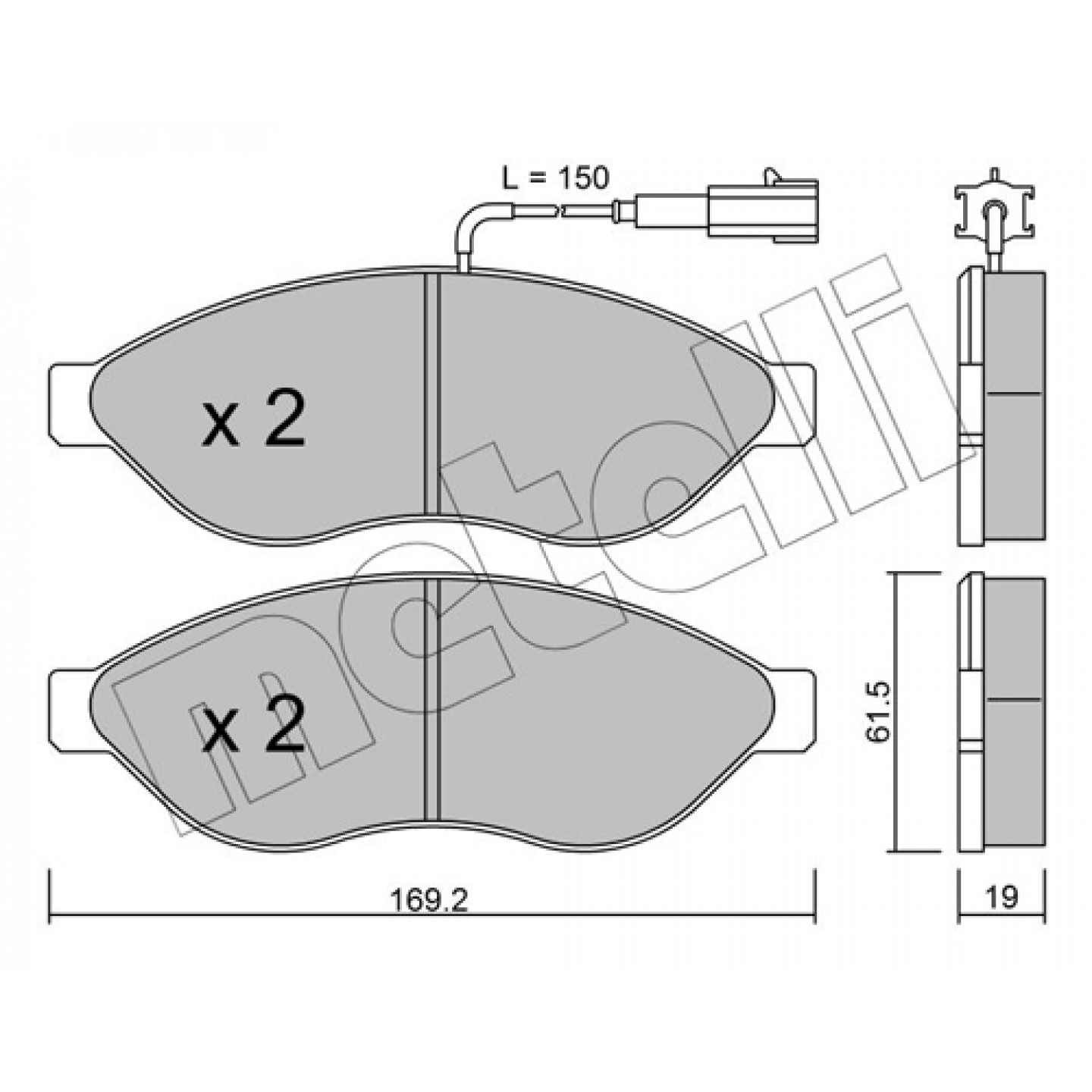 Brake Pad Set, disc brake METELLI 22-0708-1 - Trodo.com