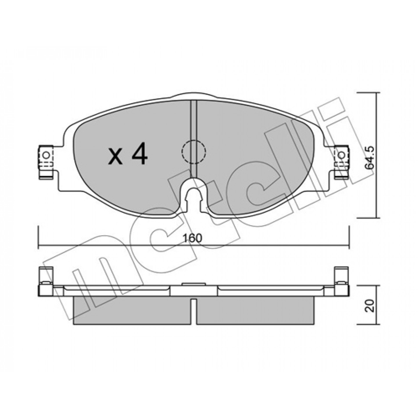 Brake Pad Set, disc brake METELLI 22-0950-0 - Trodo.com