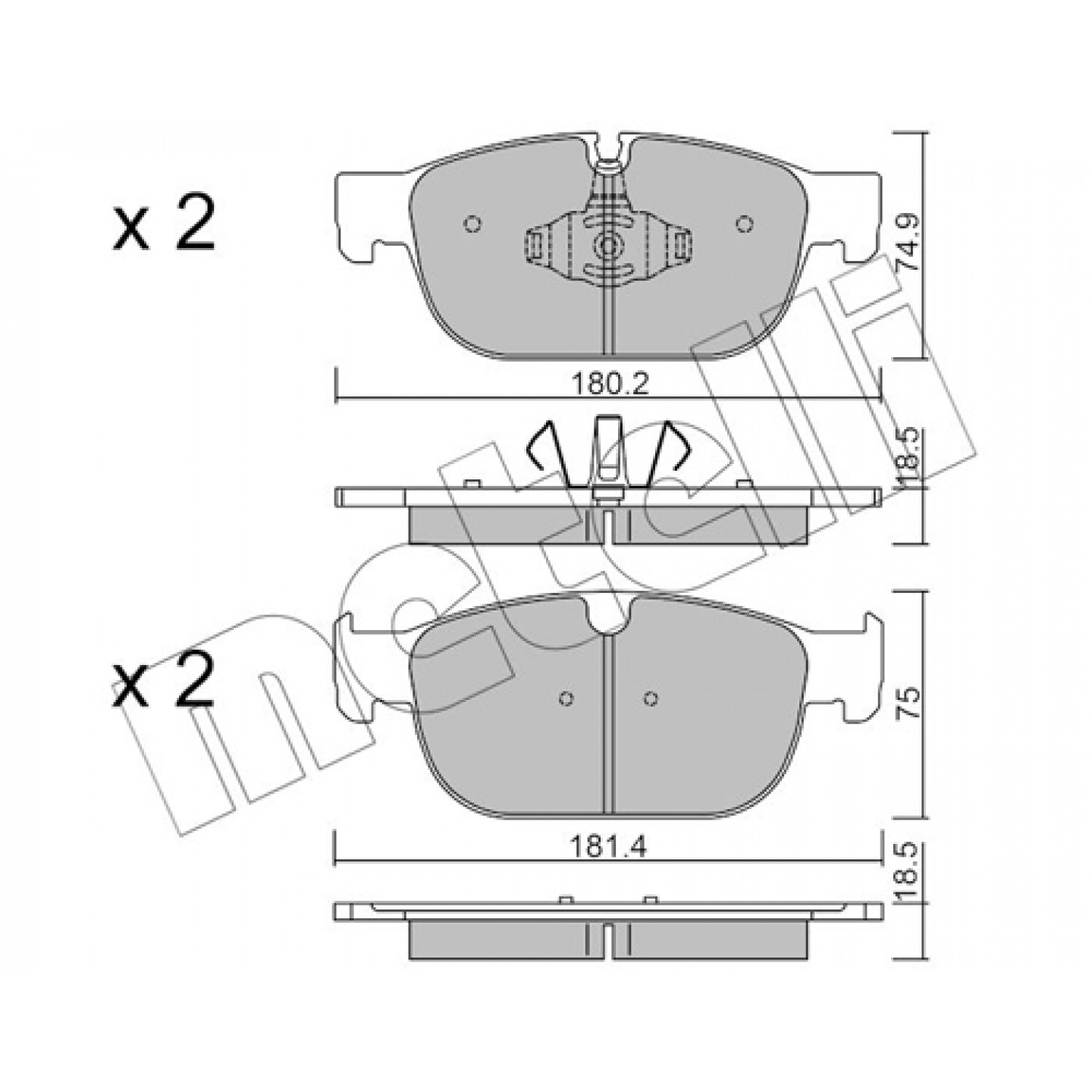 Brake Pad Set, disc brake METELLI 22-1120-0 - Trodo.com