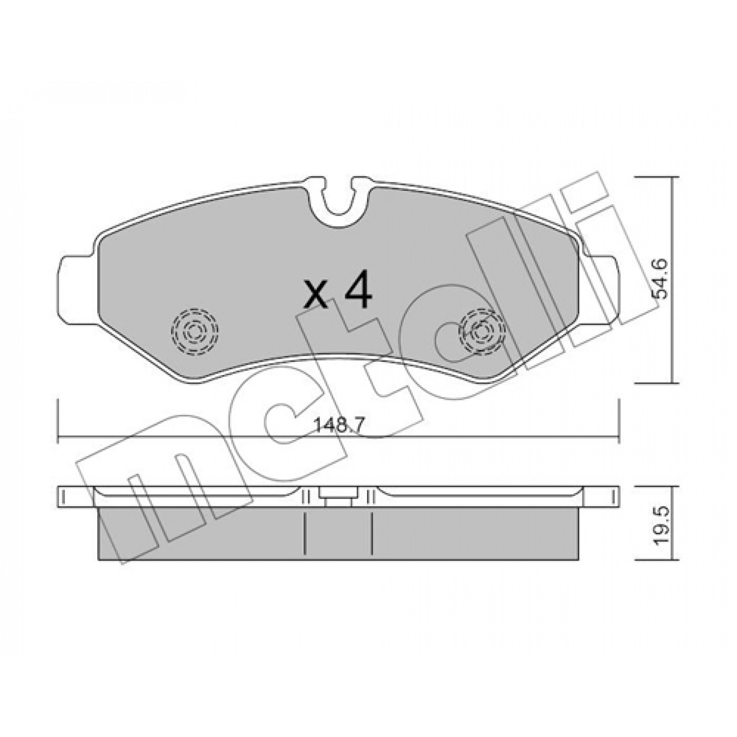 Brake Pad Set, disc brake METELLI 22-1275-0 - Trodo.com