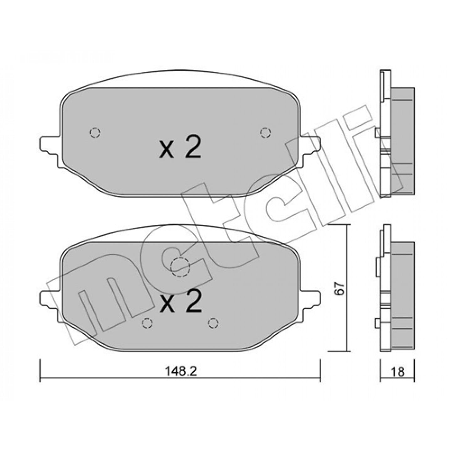 Brake Pad Set, disc brake METELLI 22-1351-0 - Trodo.com