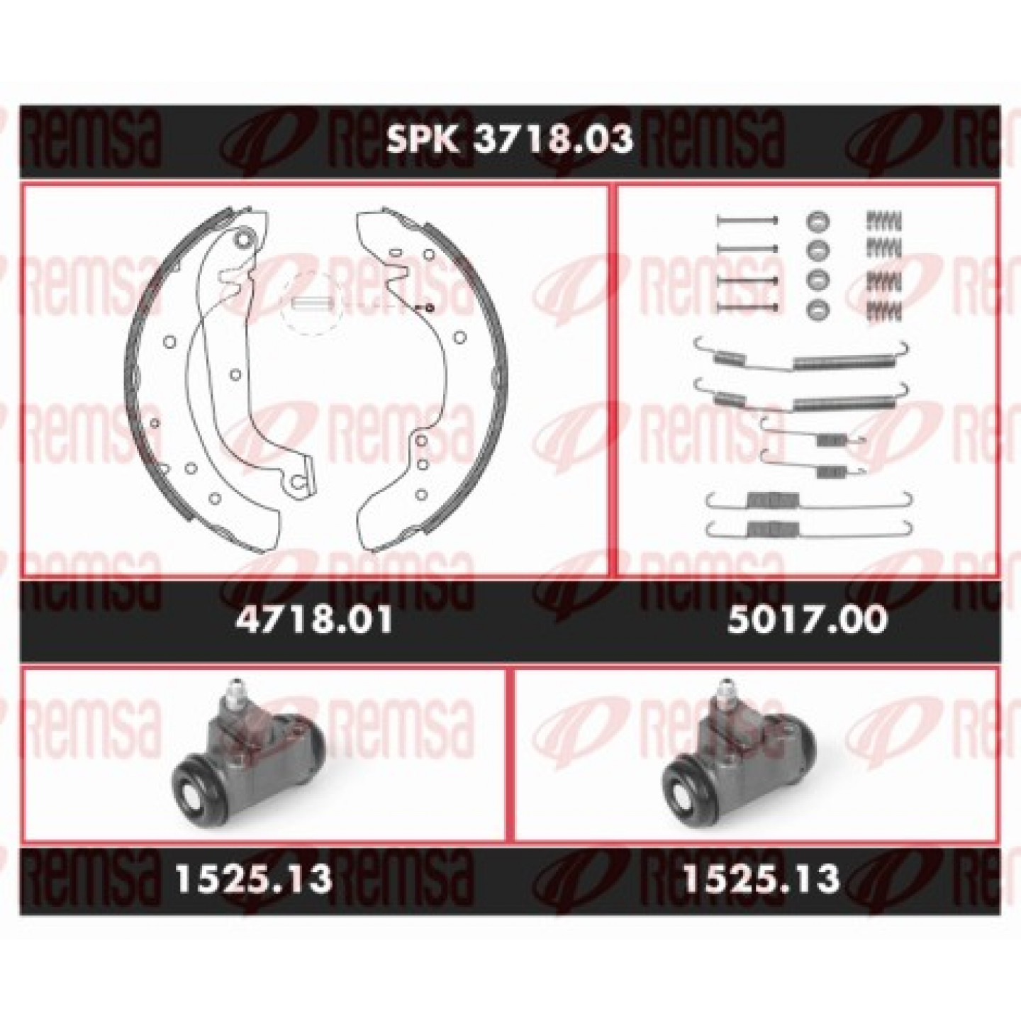 Brake Set, drum brakes REMSA SPK 3718.03 - Trodo.com