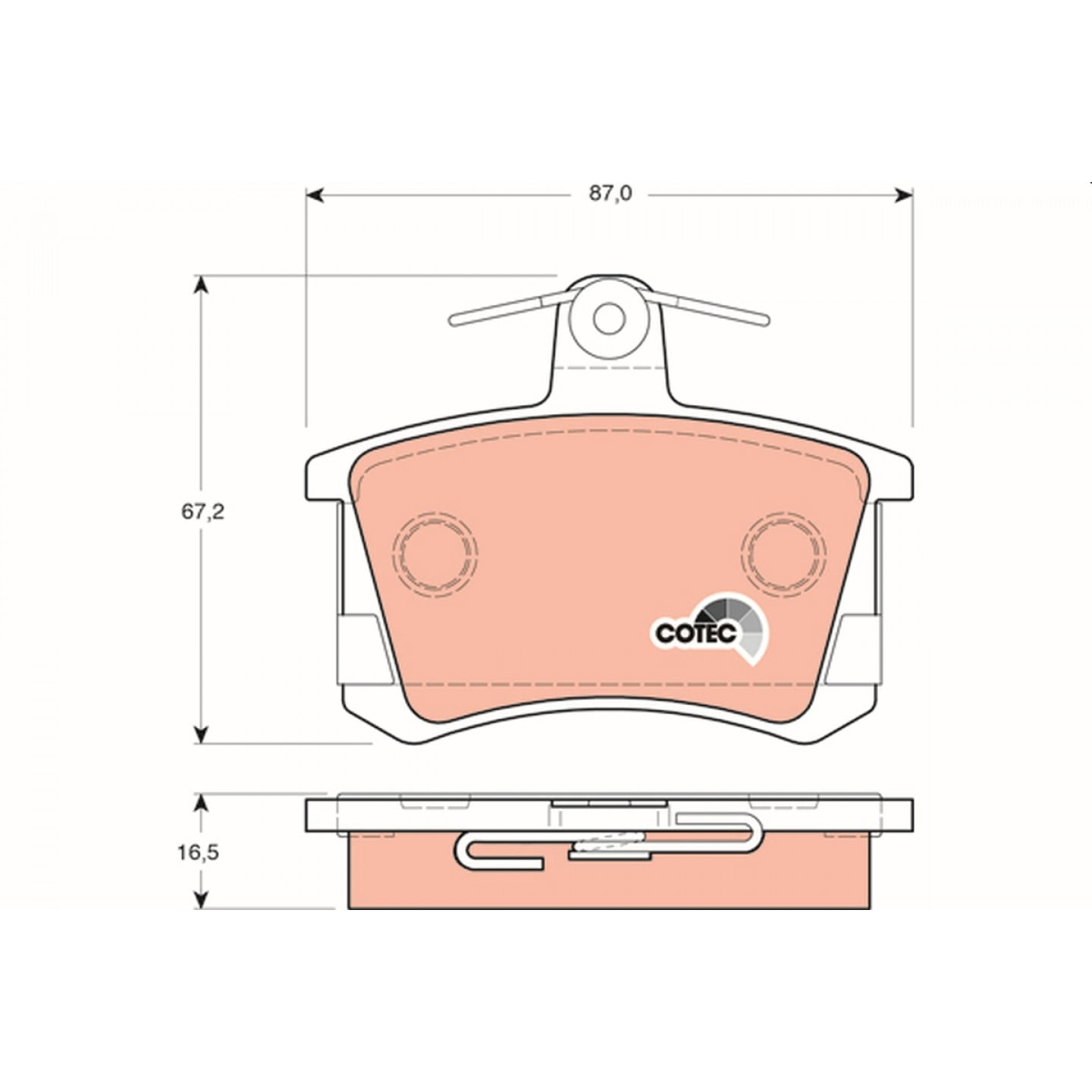 Brake Pad Set, disc brake TRW GDB1163 - Trodo.com