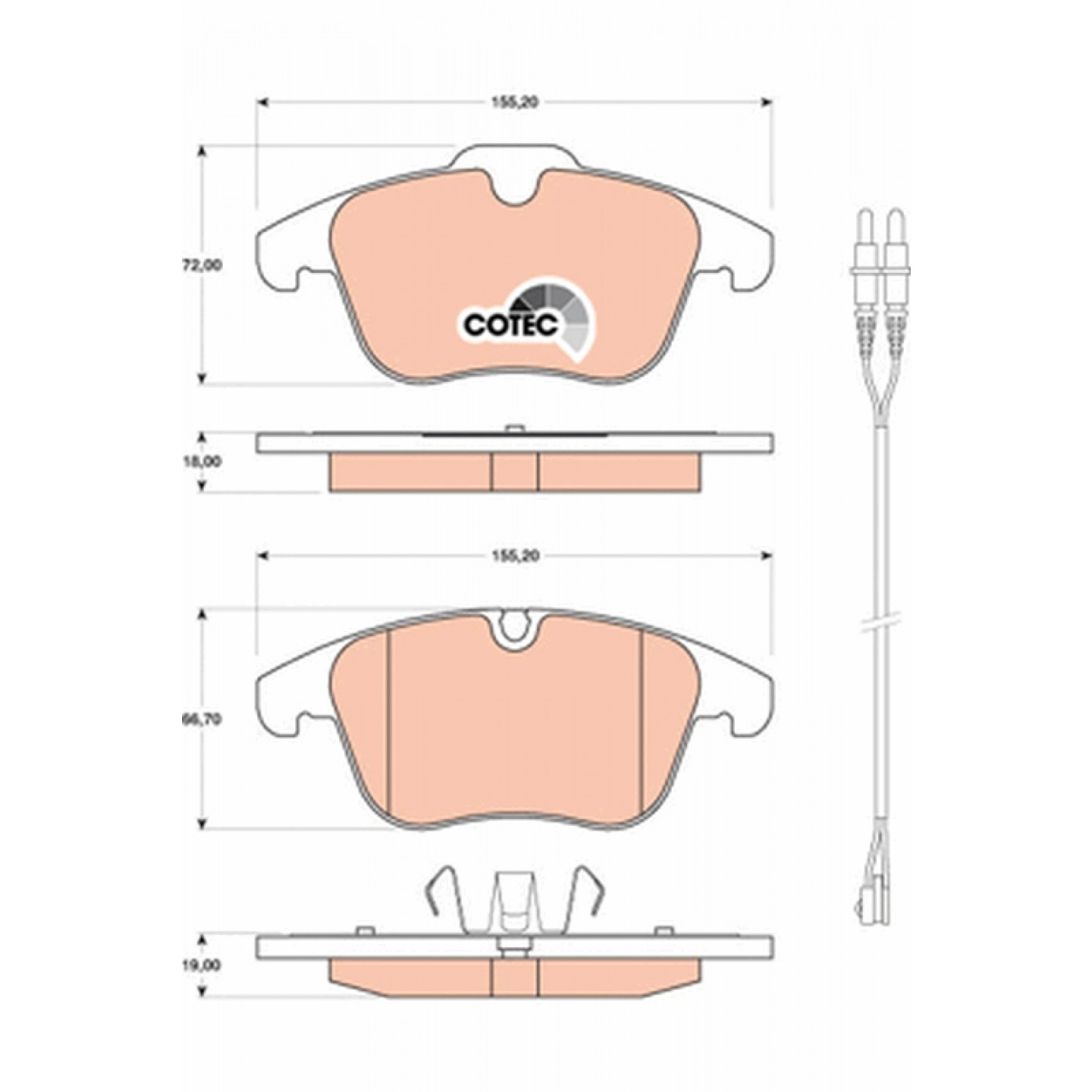 Brake Pad Set, disc brake TRW GDB1818 - Trodo.com