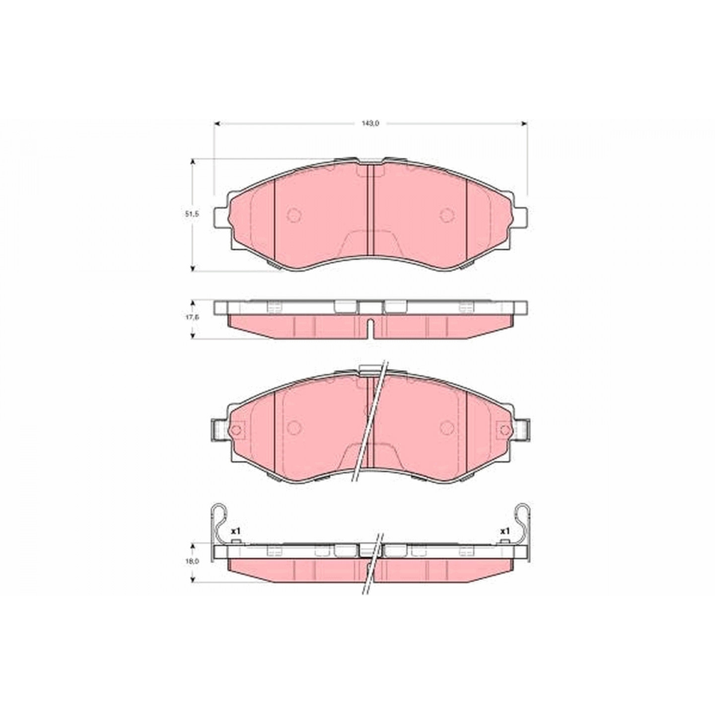 Brake Pad Set, disc brake TRW GDB3345 - Trodo.com