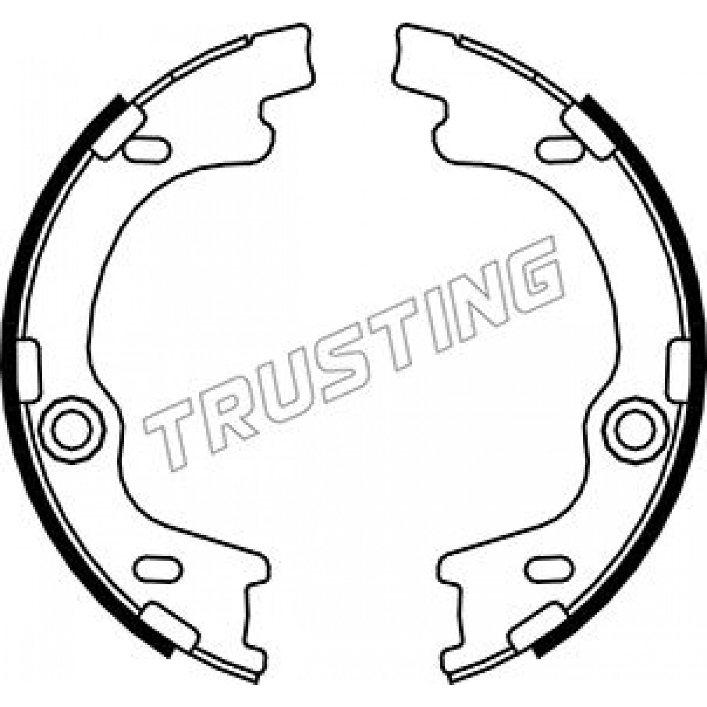 Brake Shoe Set, parking brake TRUSTING 046.221 - Trodo.com