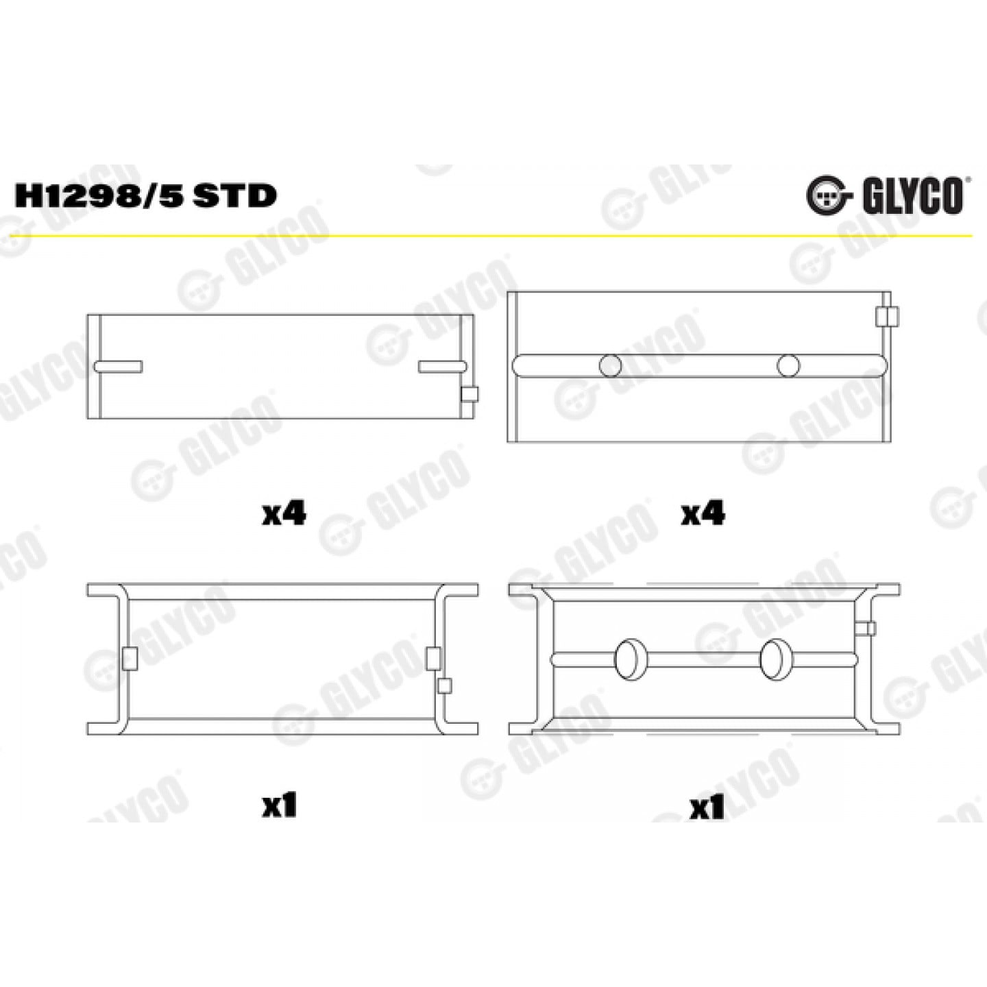 Crankshaft Bearings GLYCO H1298/5 STD - Trodo.com