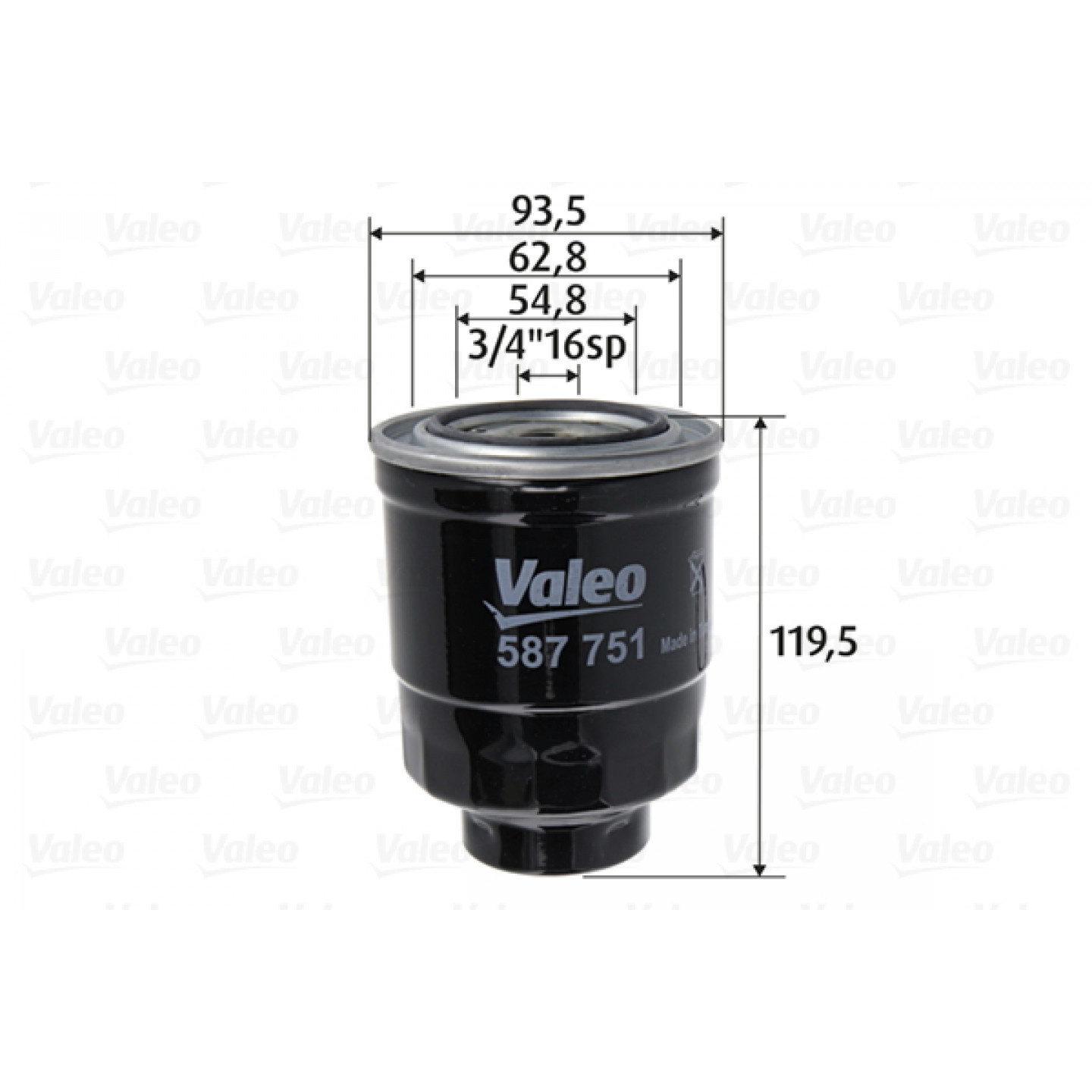 Fuel filter VALEO 587751 - Trodo.com