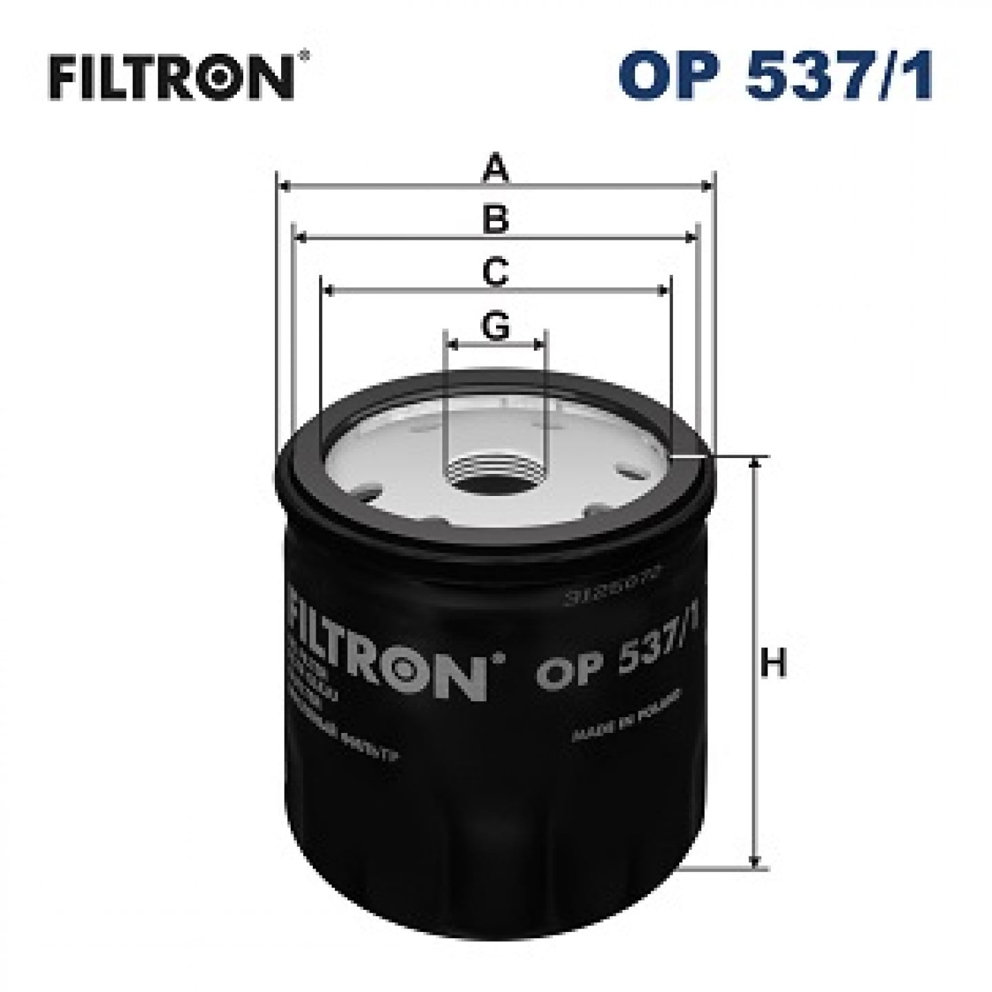 Oil Filter FILTRON OP 537/1 - Trodo.com