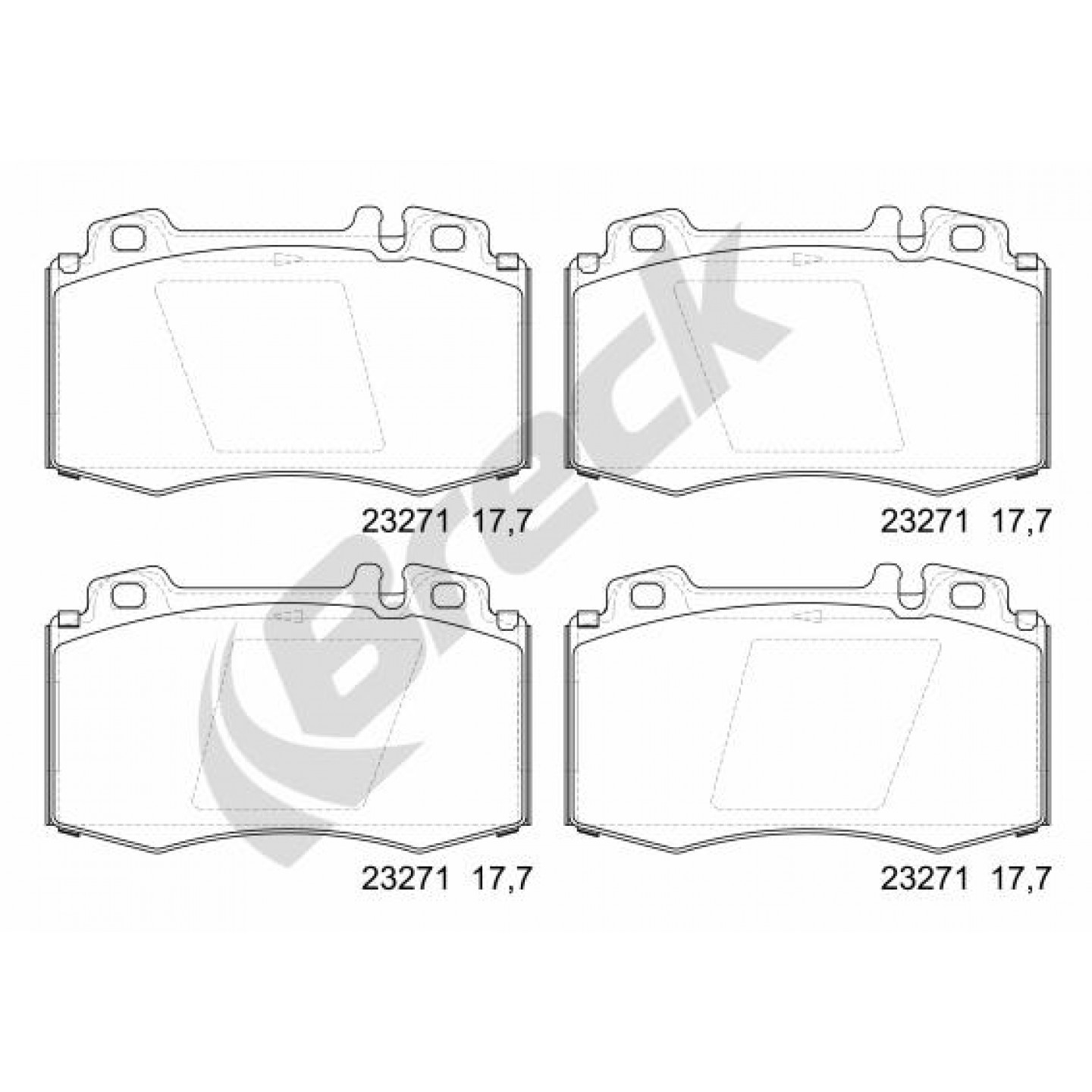 Brake Pad Set, disc brake BRECK 23271 00 552 20 - Trodo.com