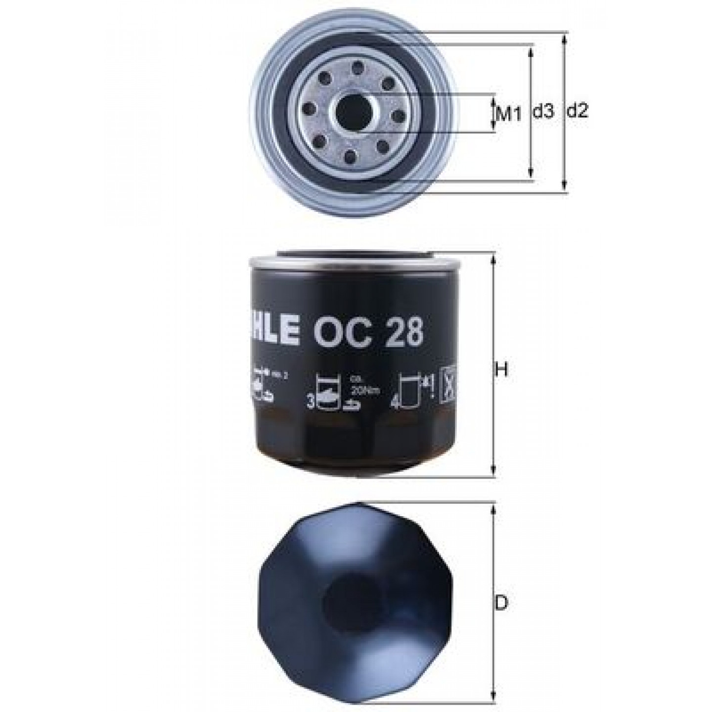 Oil Filter MAHLE ORIGINAL OC 28 - Trodo.com