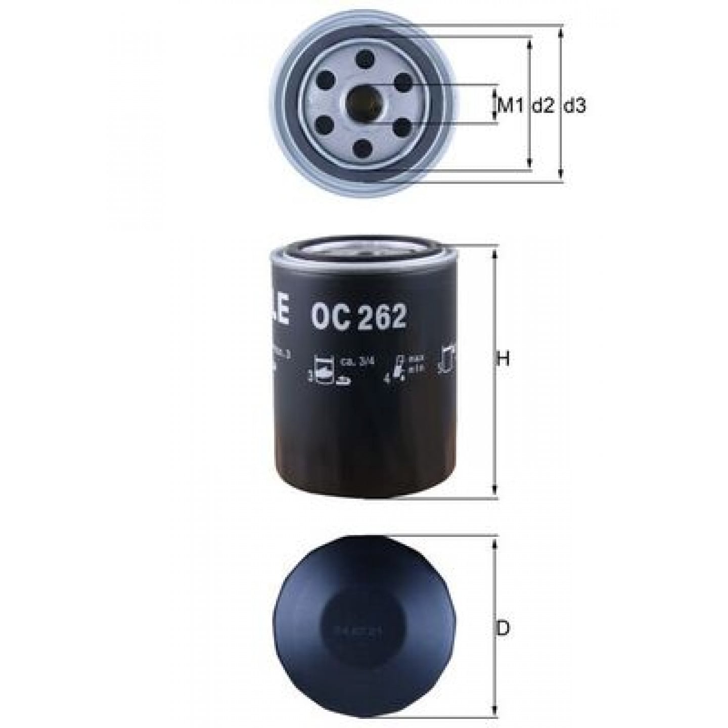 Oil Filter MAHLE ORIGINAL OC 262 - Trodo.com
