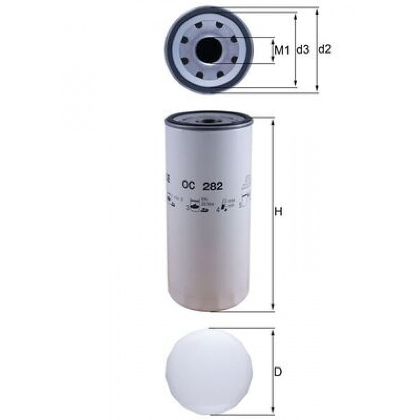 Oil Filter MAHLE ORIGINAL OC 282 - Trodo.com