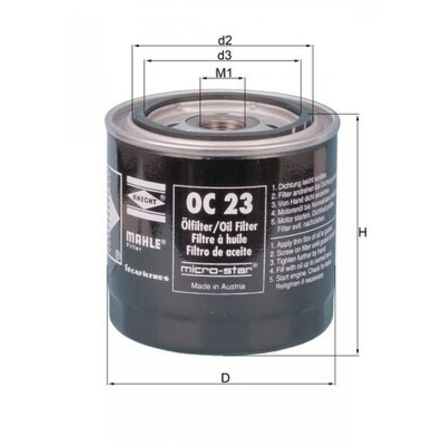 Oil Filter MAHLE ORIGINAL OC 23 OF - Trodo.com