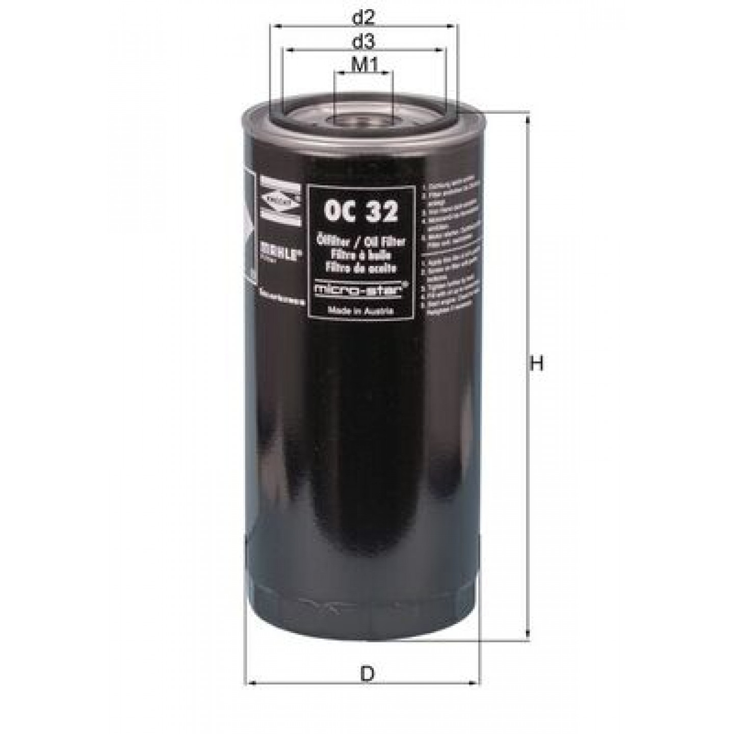 Oil Filter MAHLE ORIGINAL OC 32 - Trodo.com