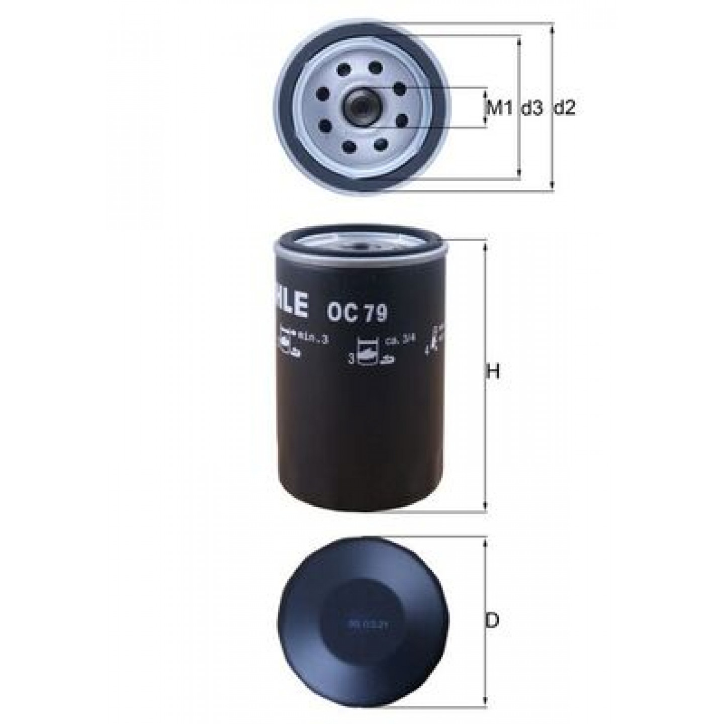 Oil Filter MAHLE ORIGINAL OC 79 - Trodo.com