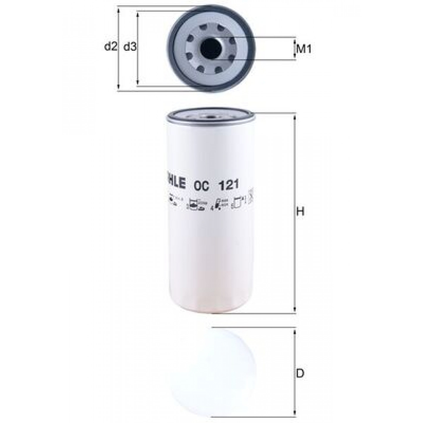 Oil Filter MAHLE ORIGINAL OC 121 - Trodo.com