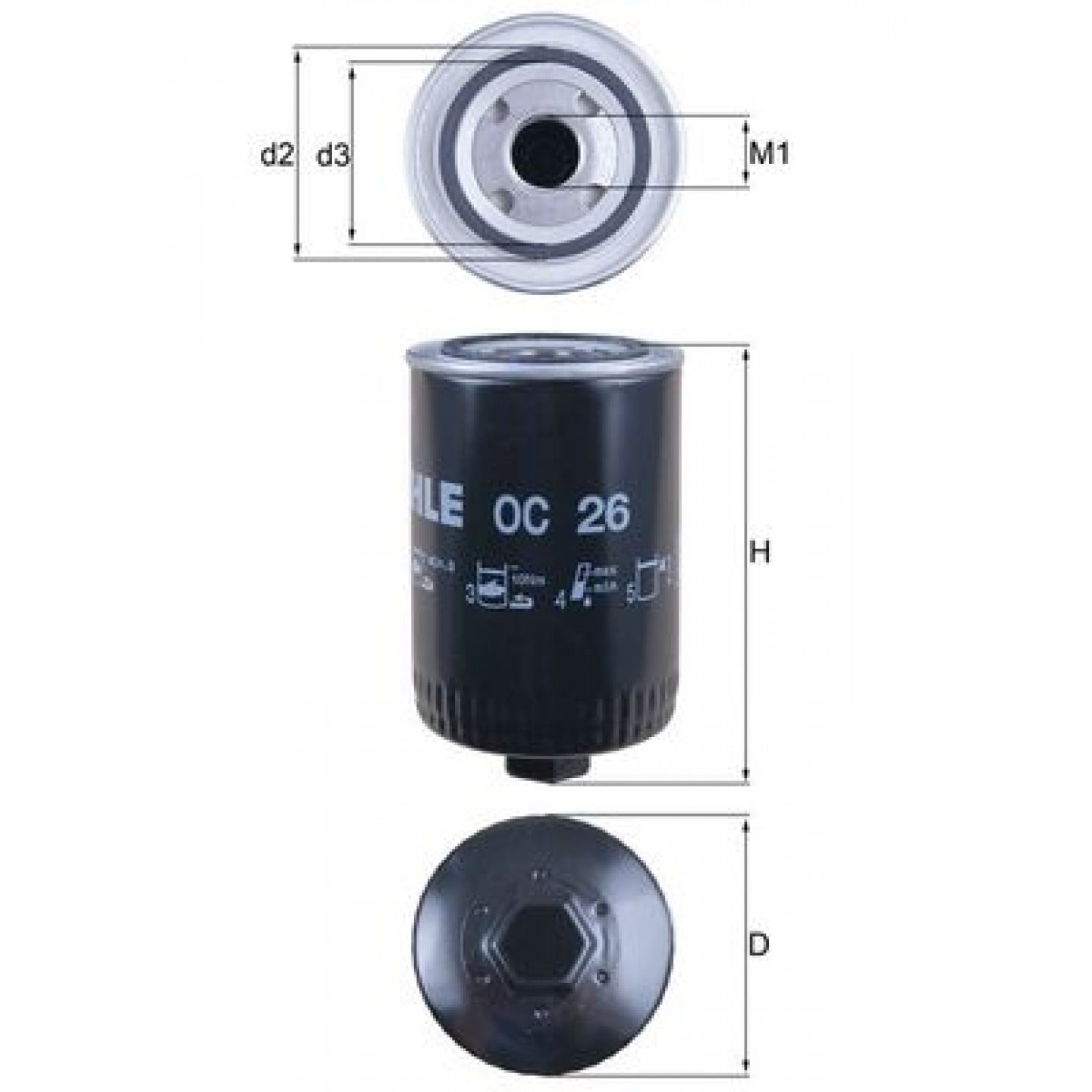 Oil Filter MAHLE ORIGINAL OC 26 - Trodo.com