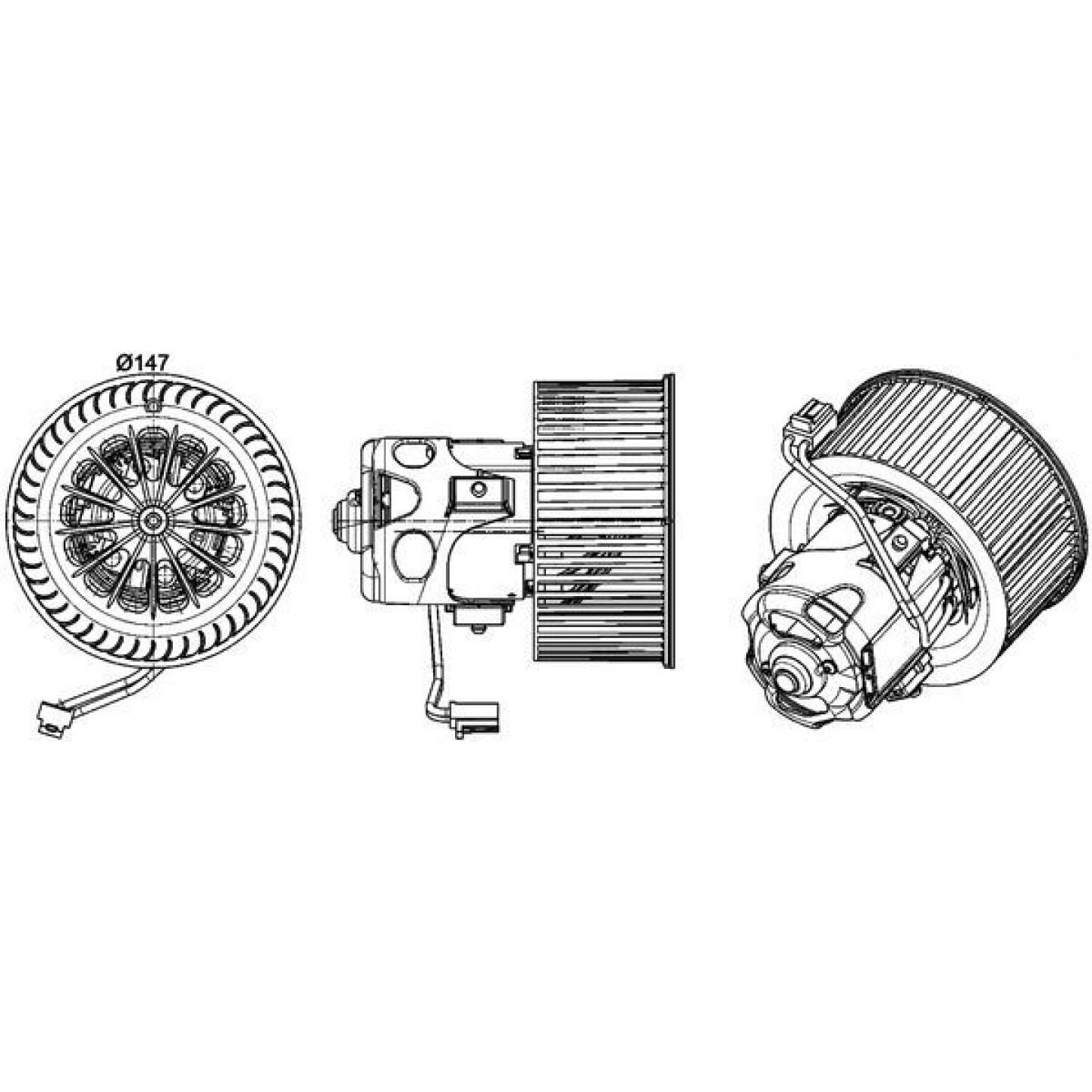 Interior Blower MAHLE ORIGINAL AB 151 000P - Trodo.com