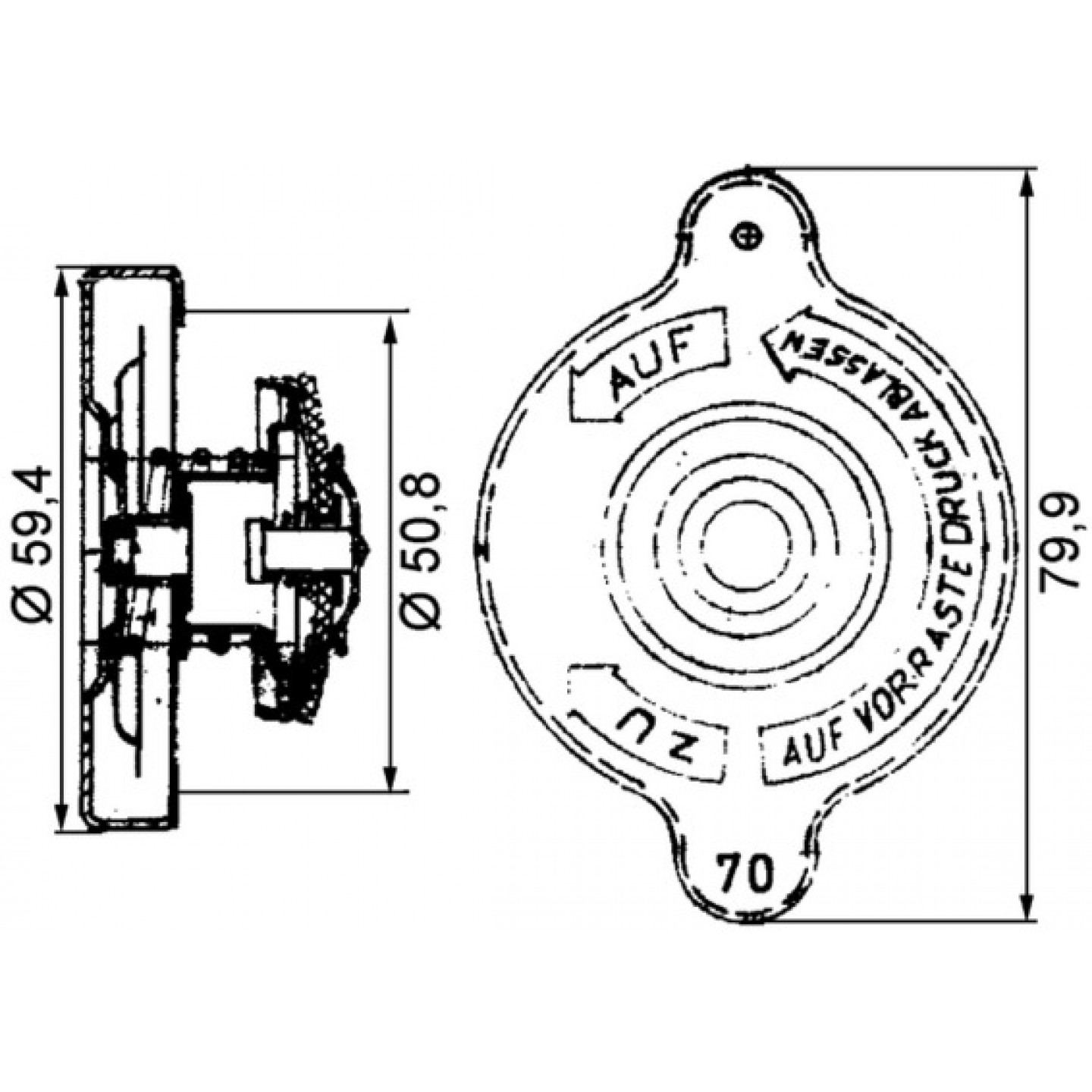 Sealing Cap, radiator MAHLE ORIGINAL CRB 15 000P - Trodo.com