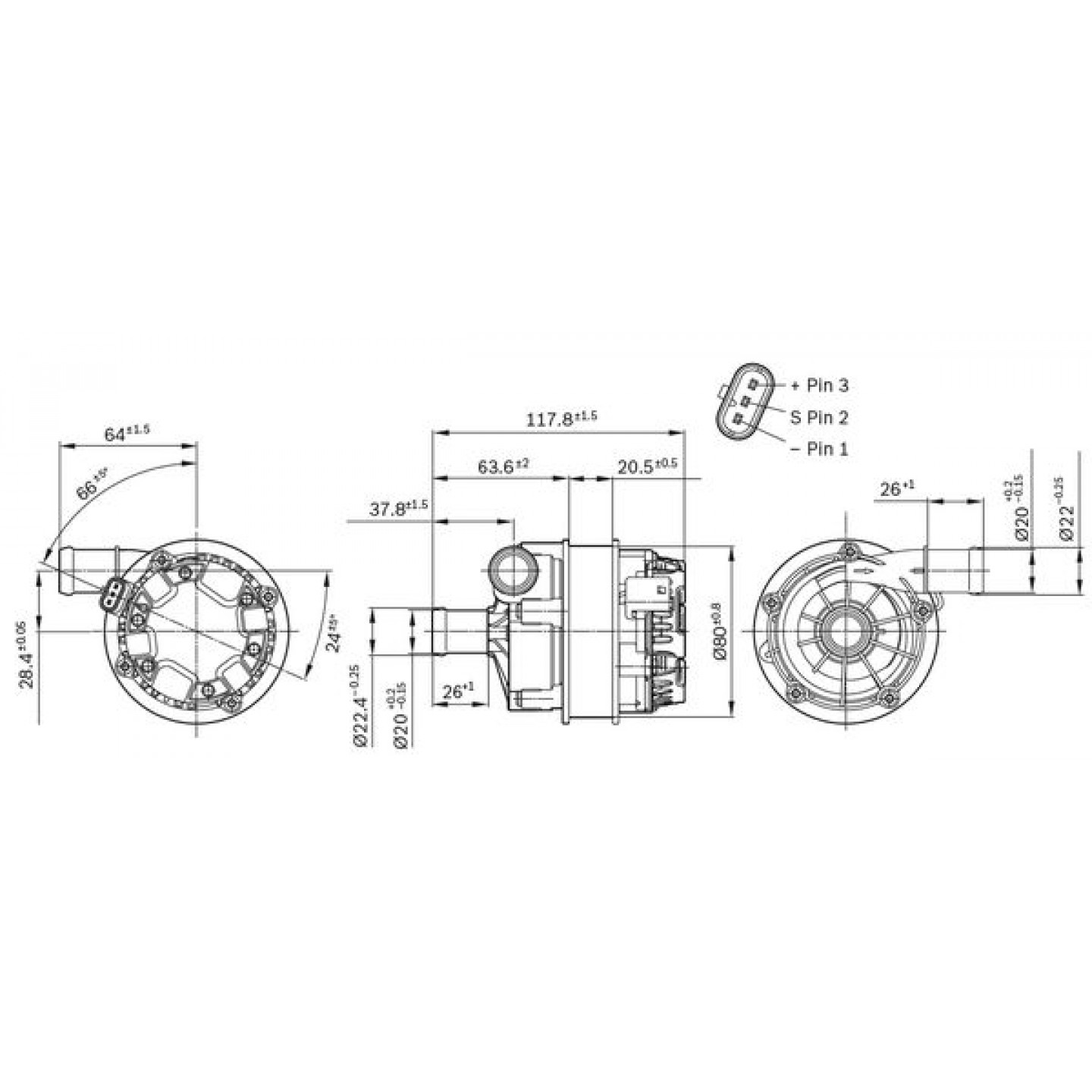 Additional Water Pump BOSCH 0 392 024 058 - Trodo.com