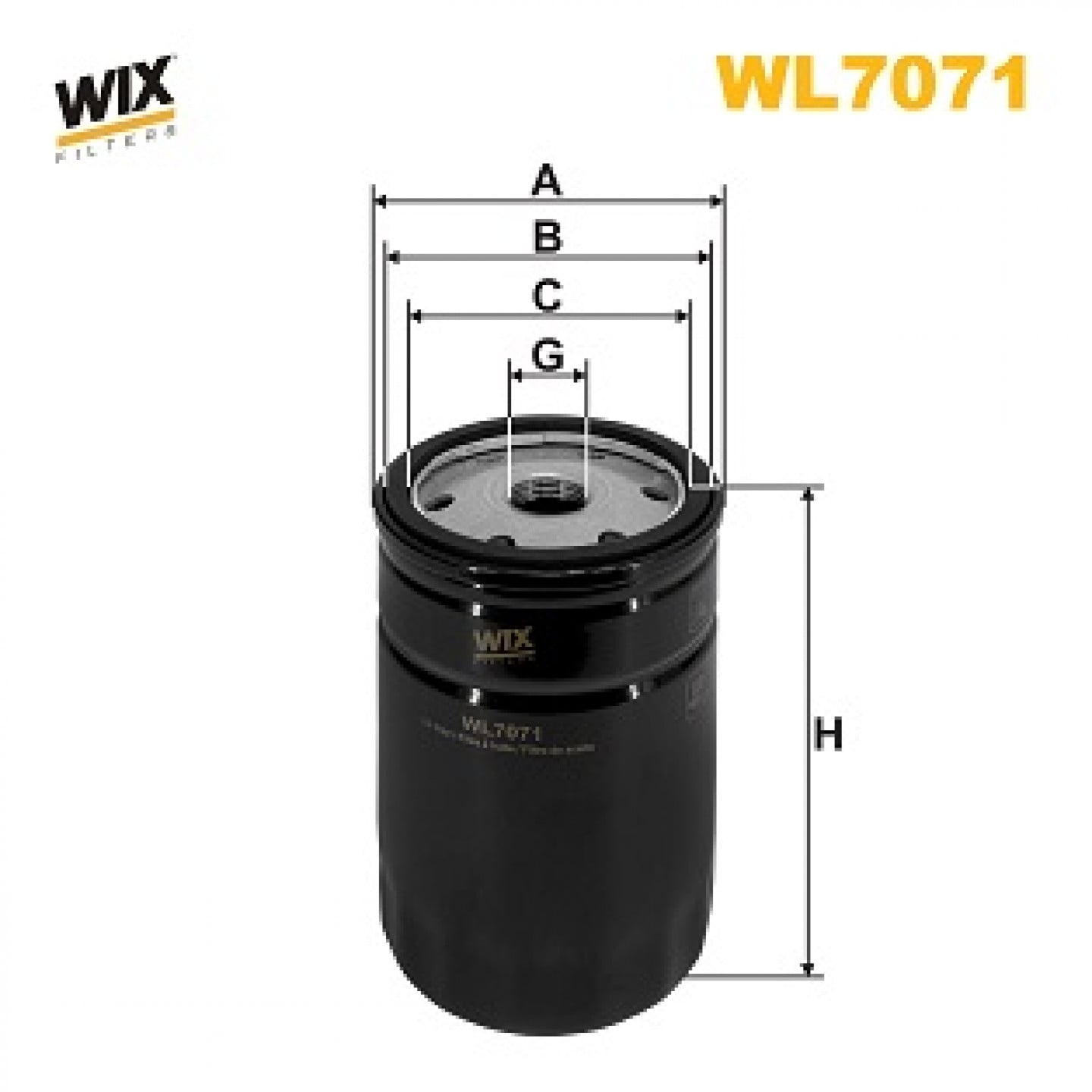 Oil Filter WIX FILTERS WL7071 - Trodo.com