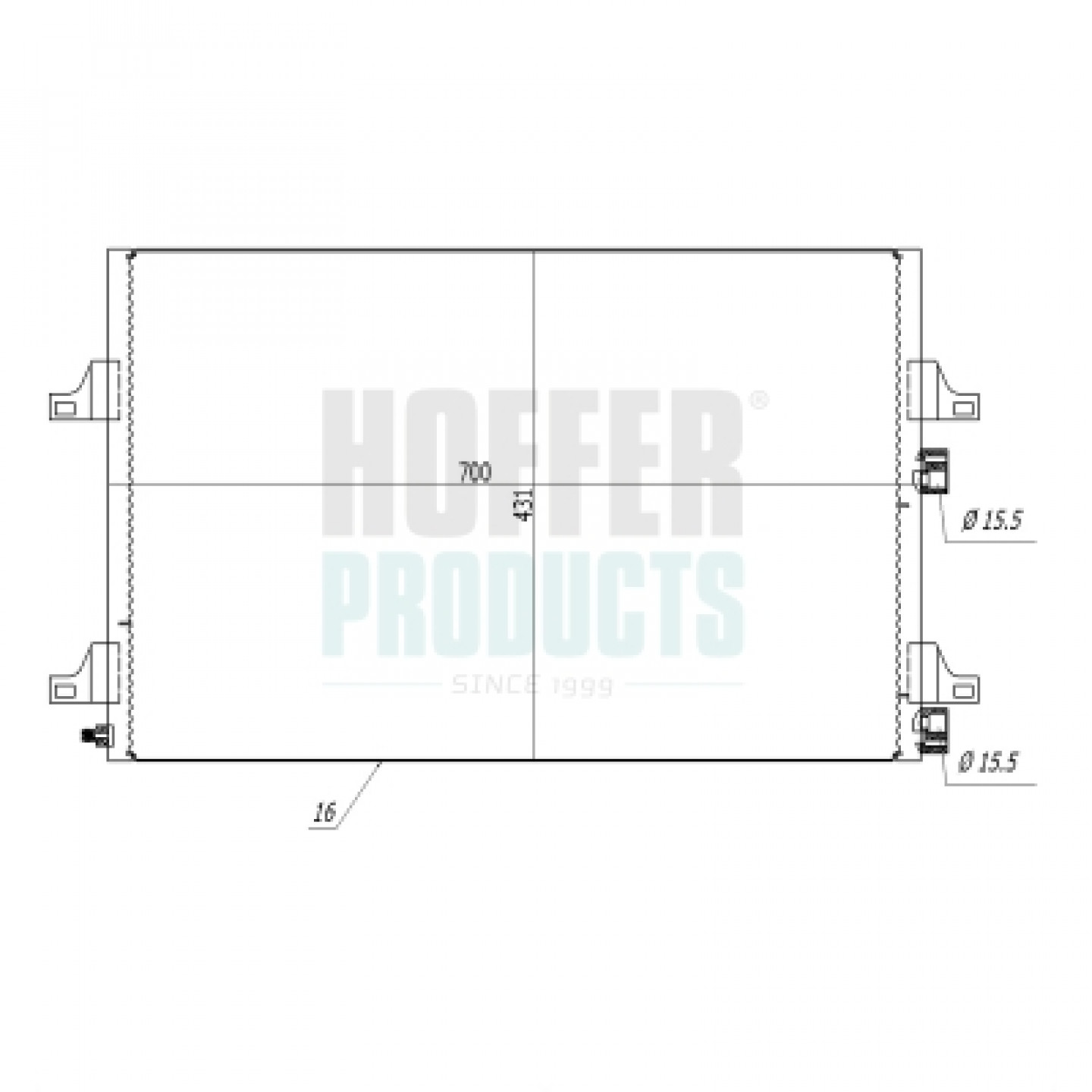 Condenser, air conditioning HOFFER 991113 - Trodo.com