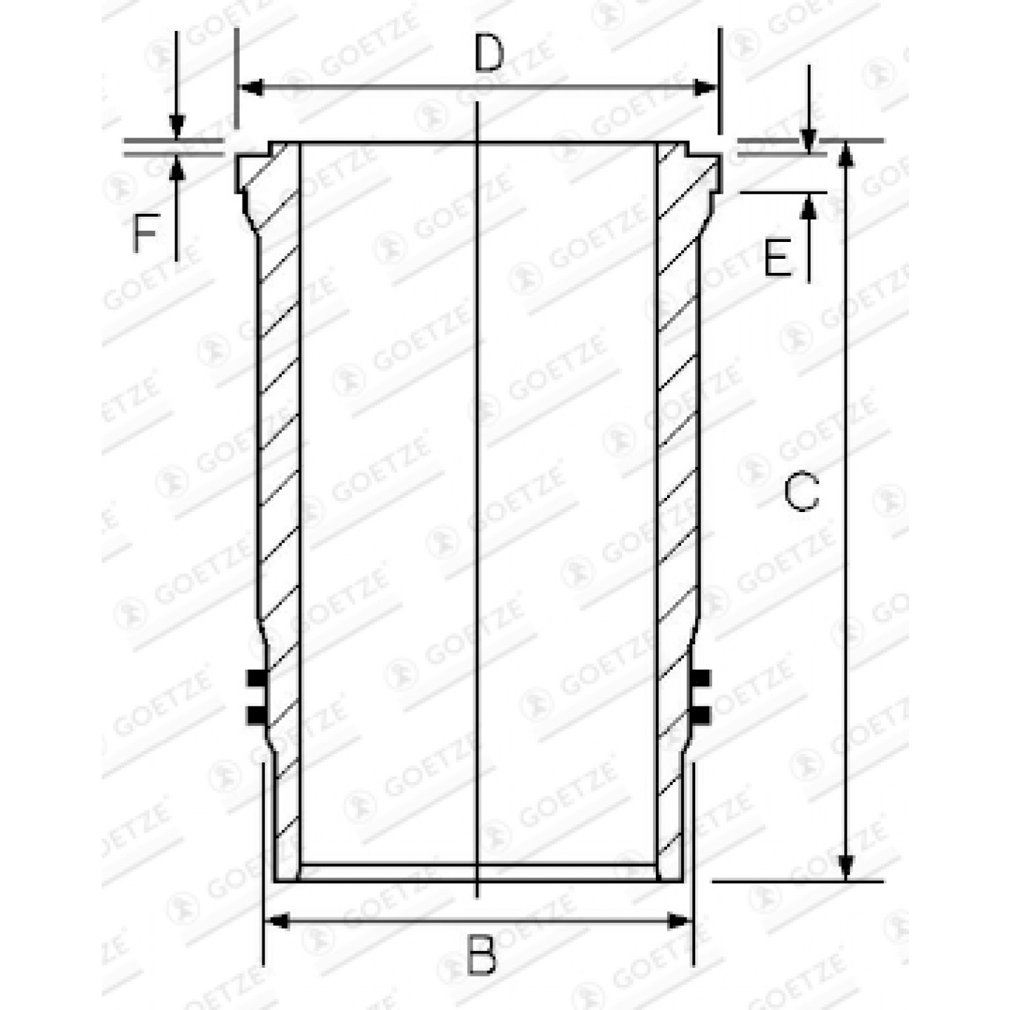 Cylinder Sleeve GOETZE ENGINE 14-452030-00 - Trodo.com