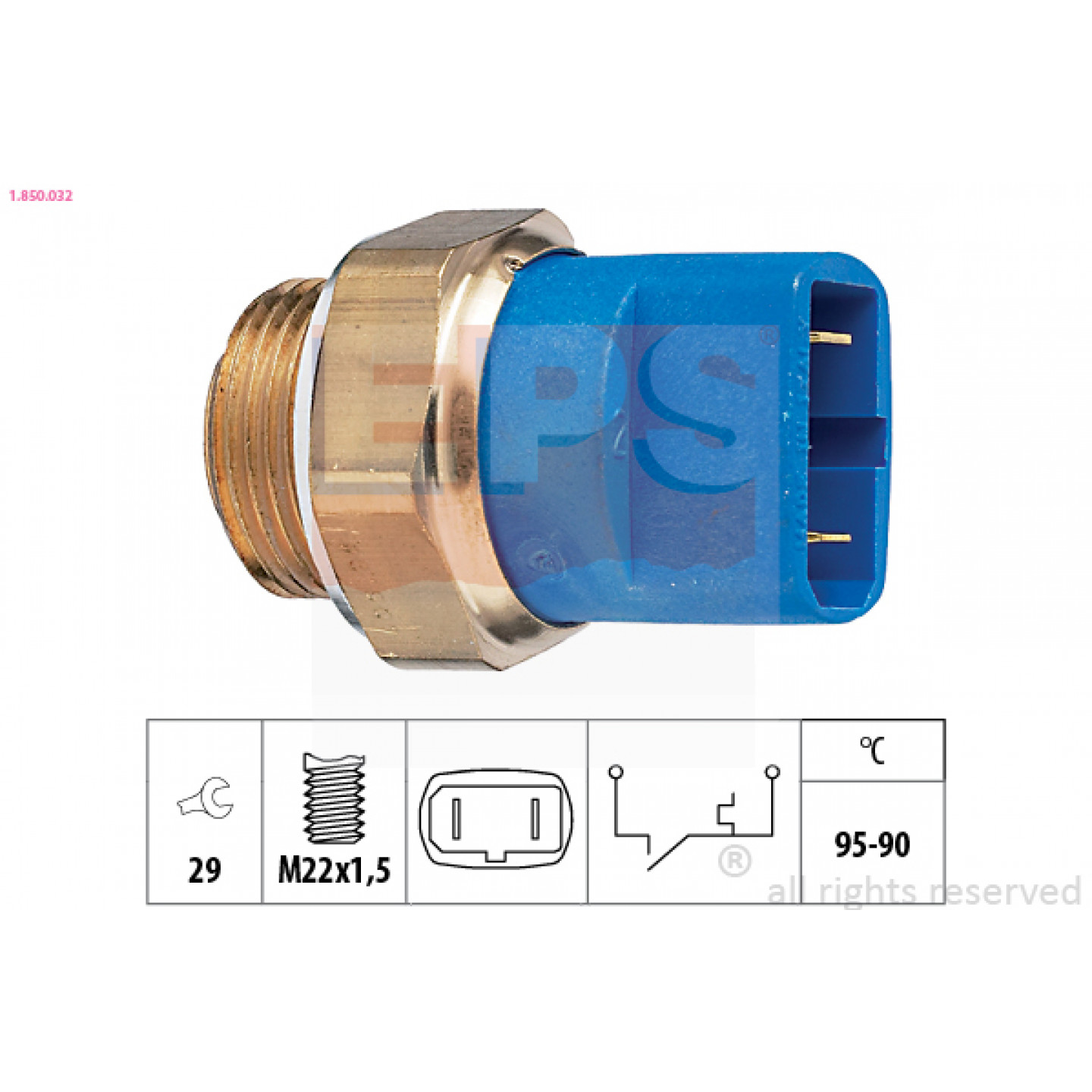 Termoslēdzis, radiatora ventilators EPS 1.850.032 - Trodo.lv