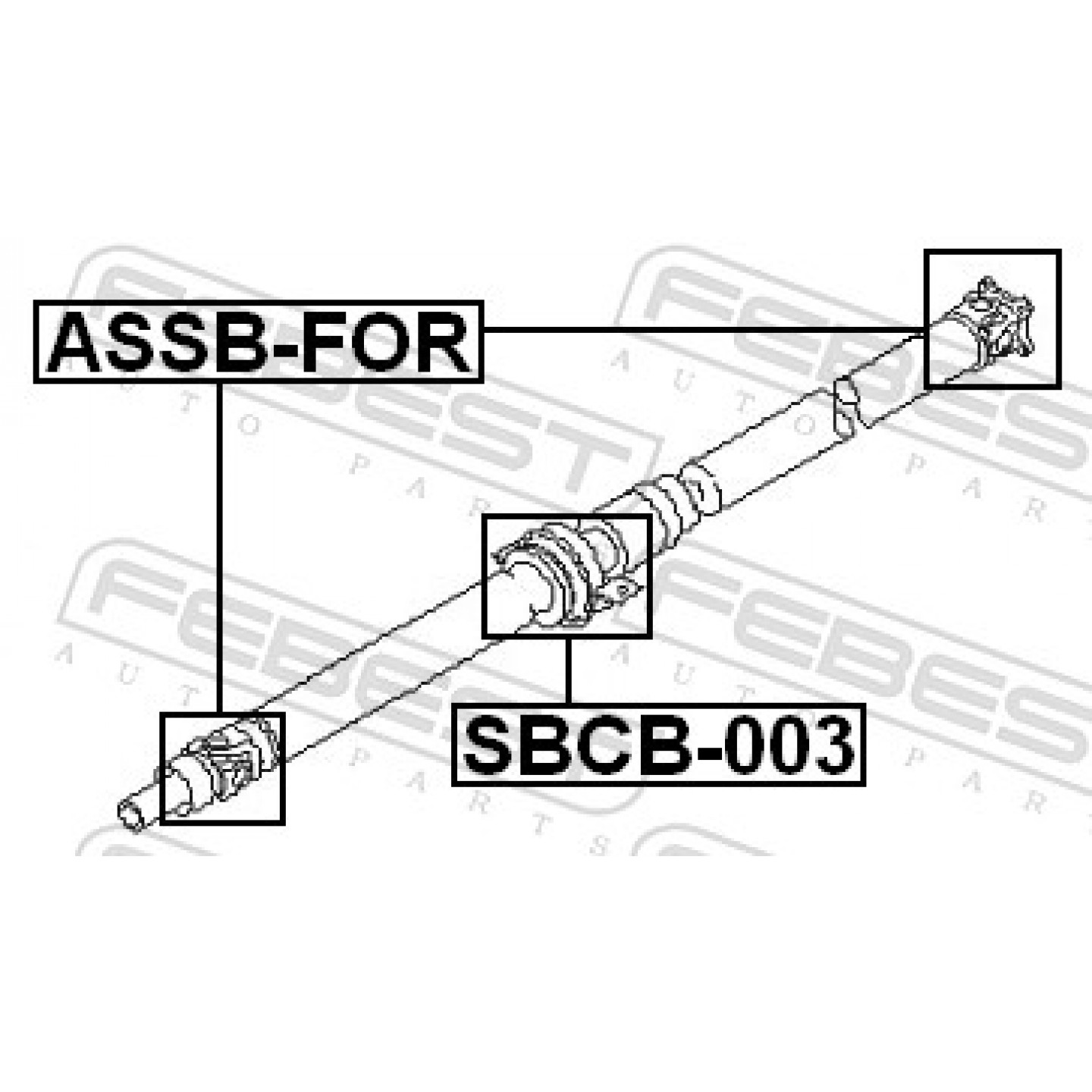 Joint, propshaft FEBEST ASSB-FOR - Trodo.com