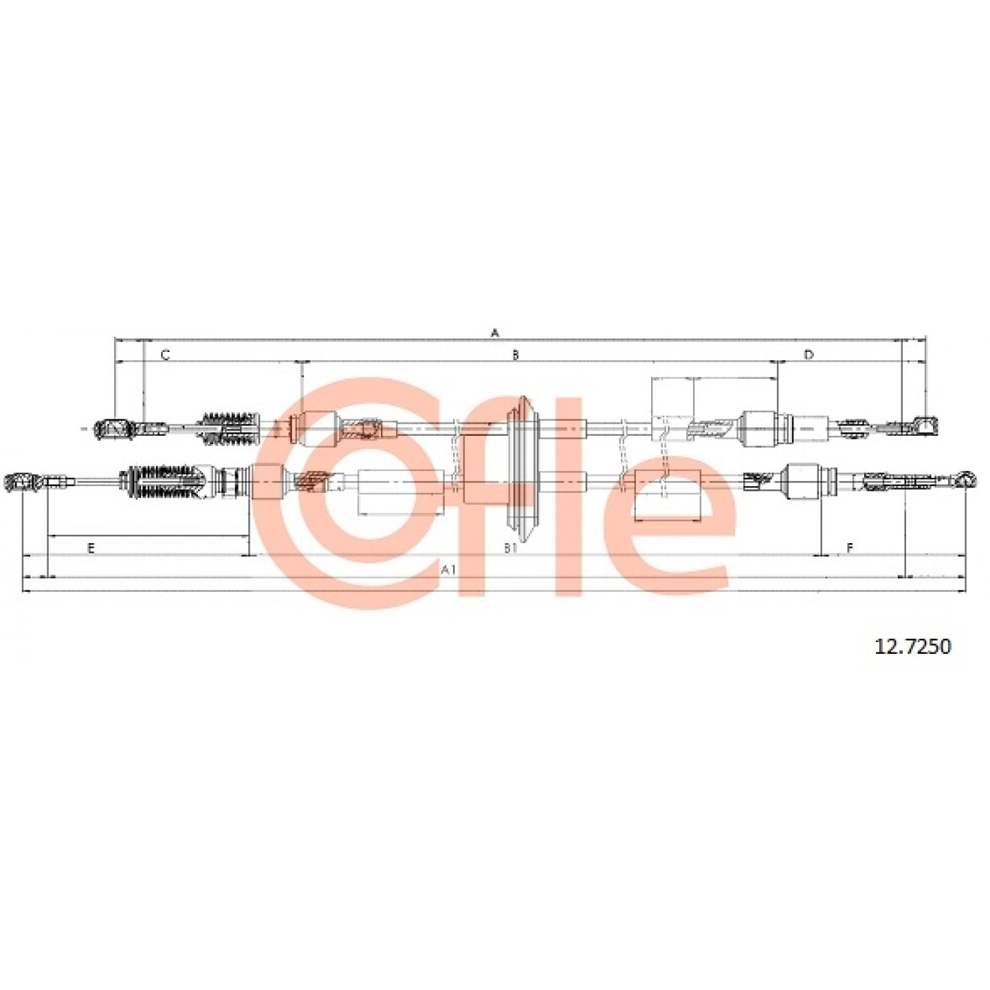 Cable, manual transmission COFLE 12.7250 - Trodo.com