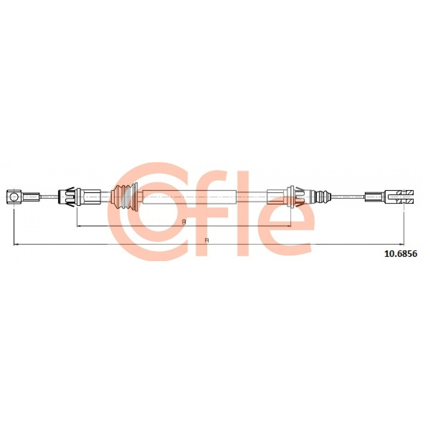 Cable Pull, parking brake COFLE 92.10.6856 - Trodo.com