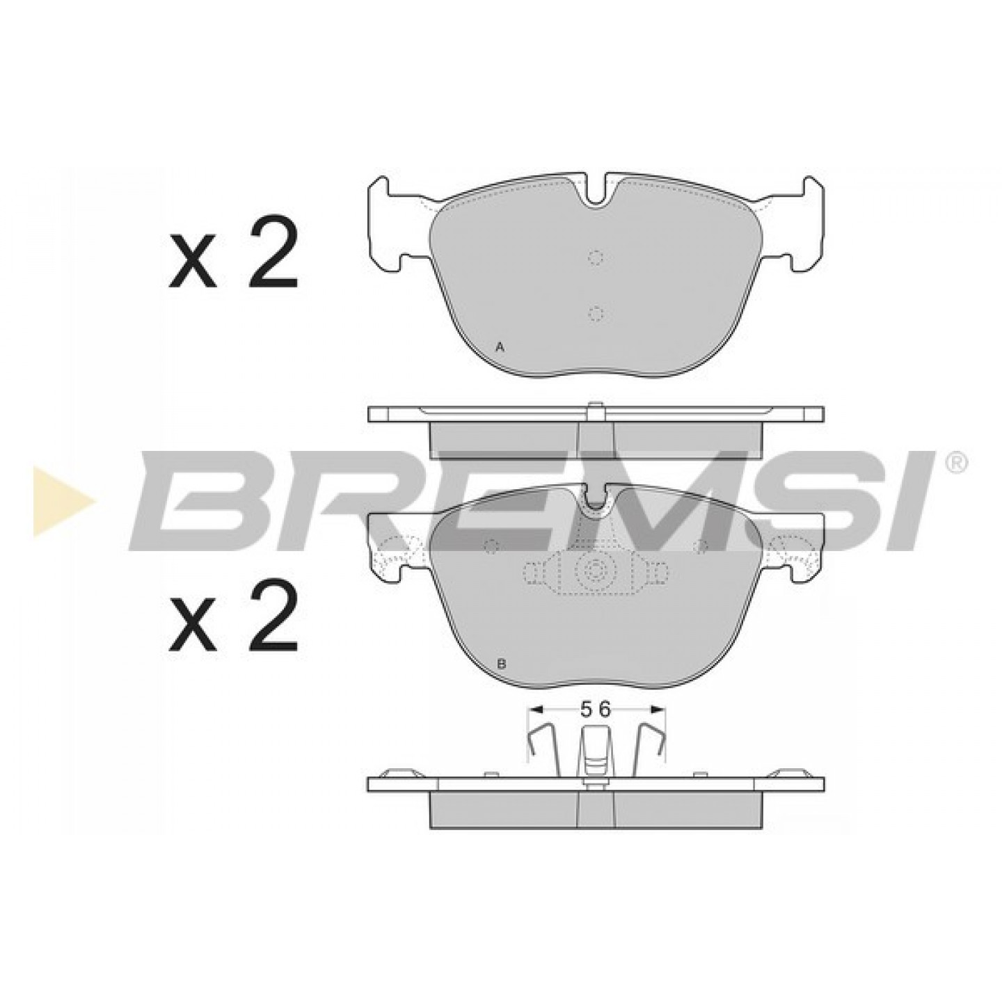 Brake Pad Set, disc brake BREMSI BP3371 - Trodo.com
