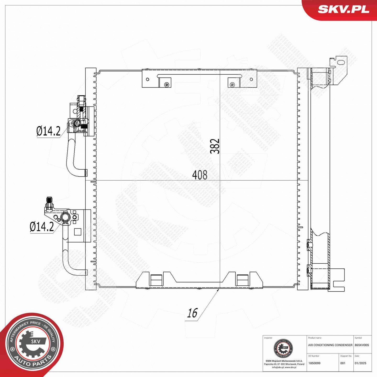 Kondensor, klimatanläggning ESEN SKV 86SKV005 - Trodo.se