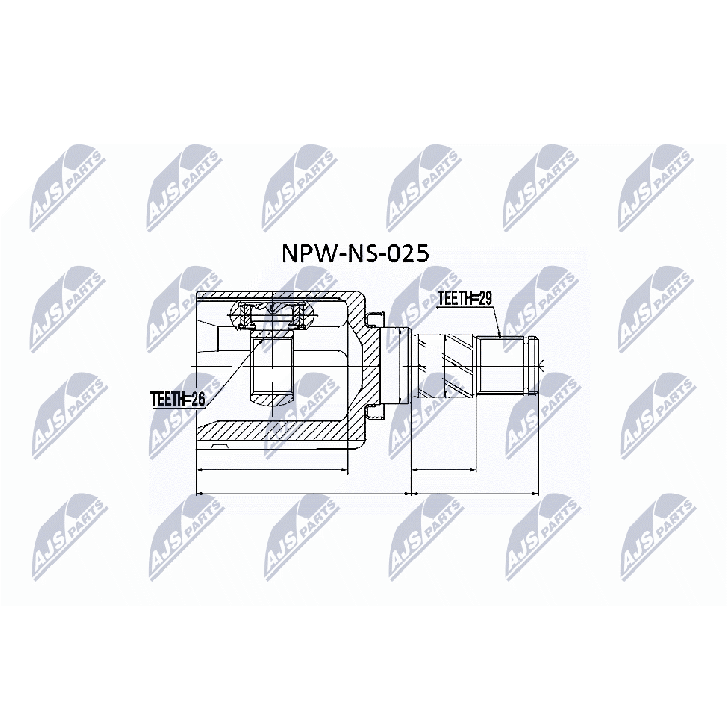 Šarnīru komplekts, piedziņas vārpsta NTY NPW-NS-025 | Trodo.lv