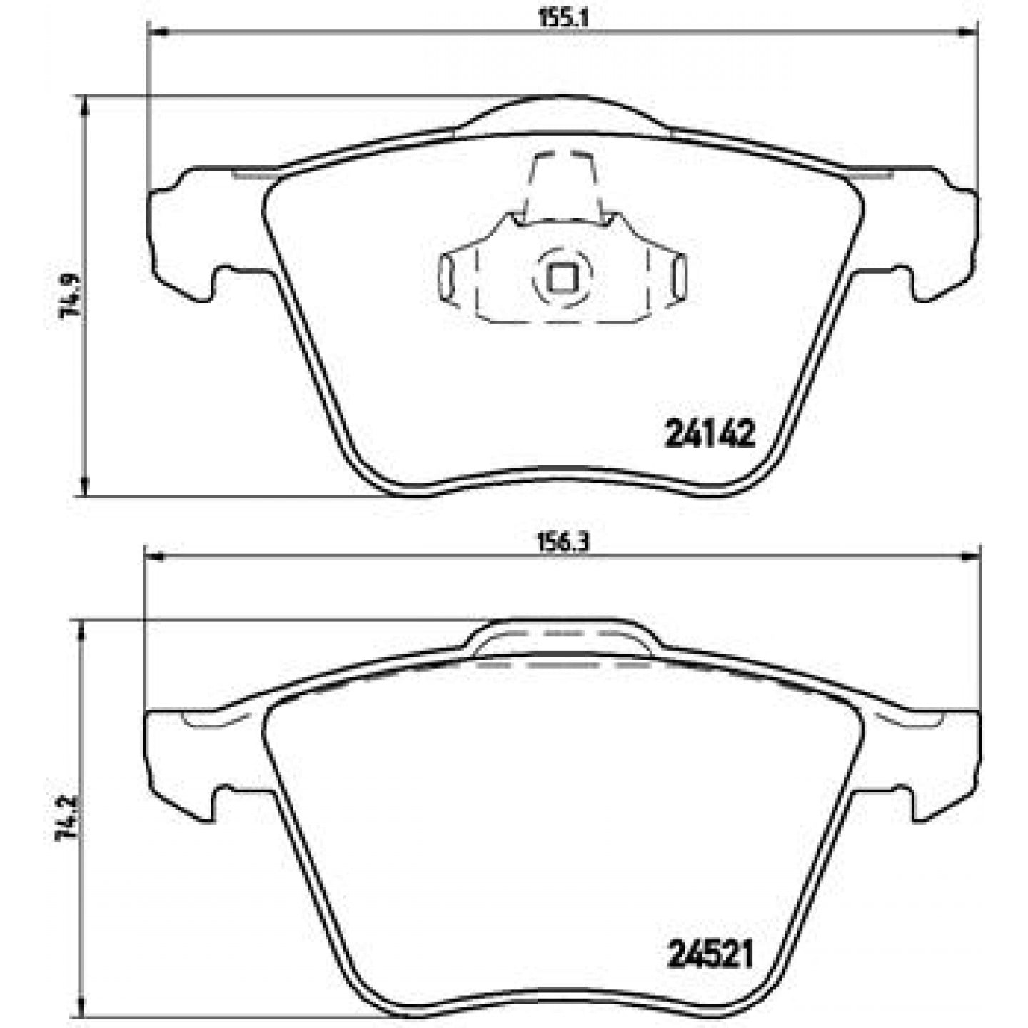 Brake Pad Set, disc brake BREMBO P 24 077 - Trodo.com