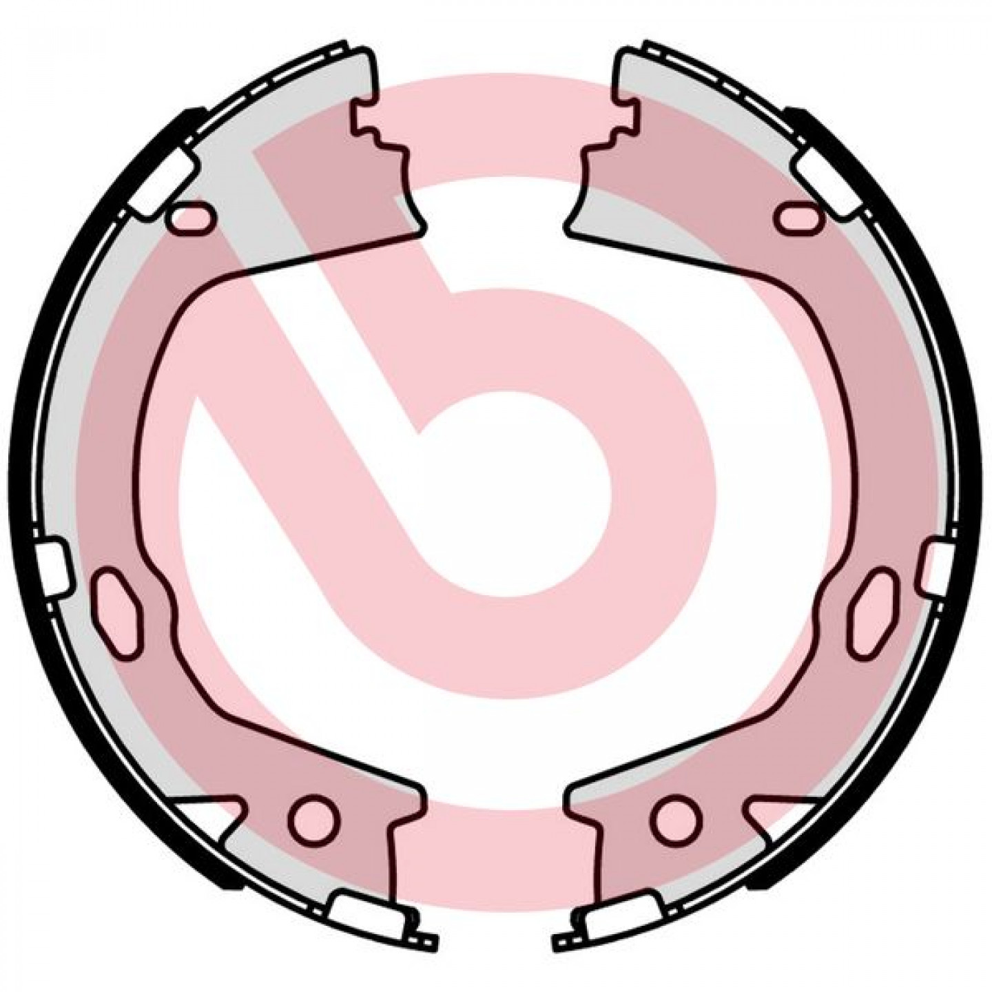 Brake Shoe Set, parking brake BREMBO S 30 546 - Trodo.com