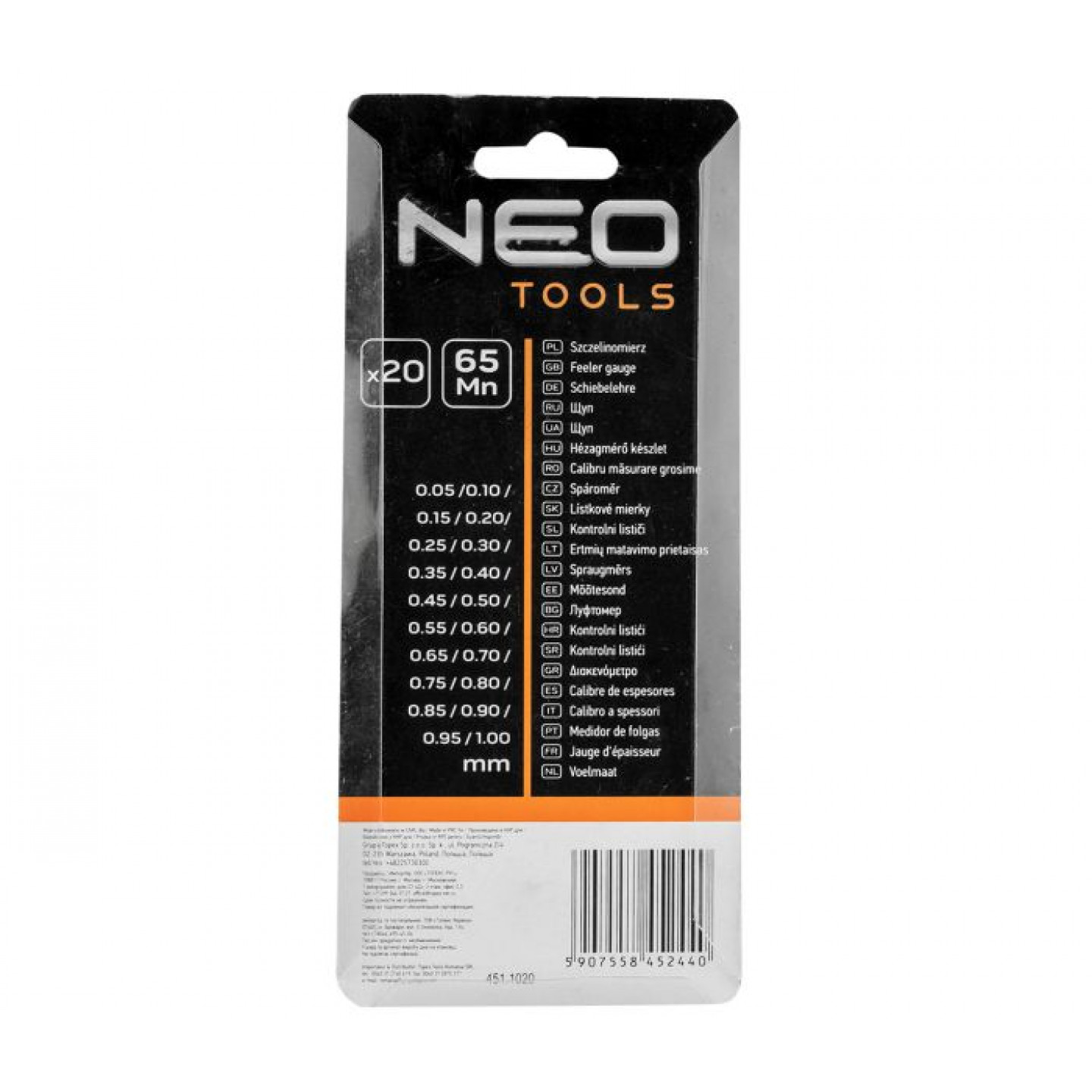 Feeler gauge NEO TOOLS 11-191 - Trodo.com