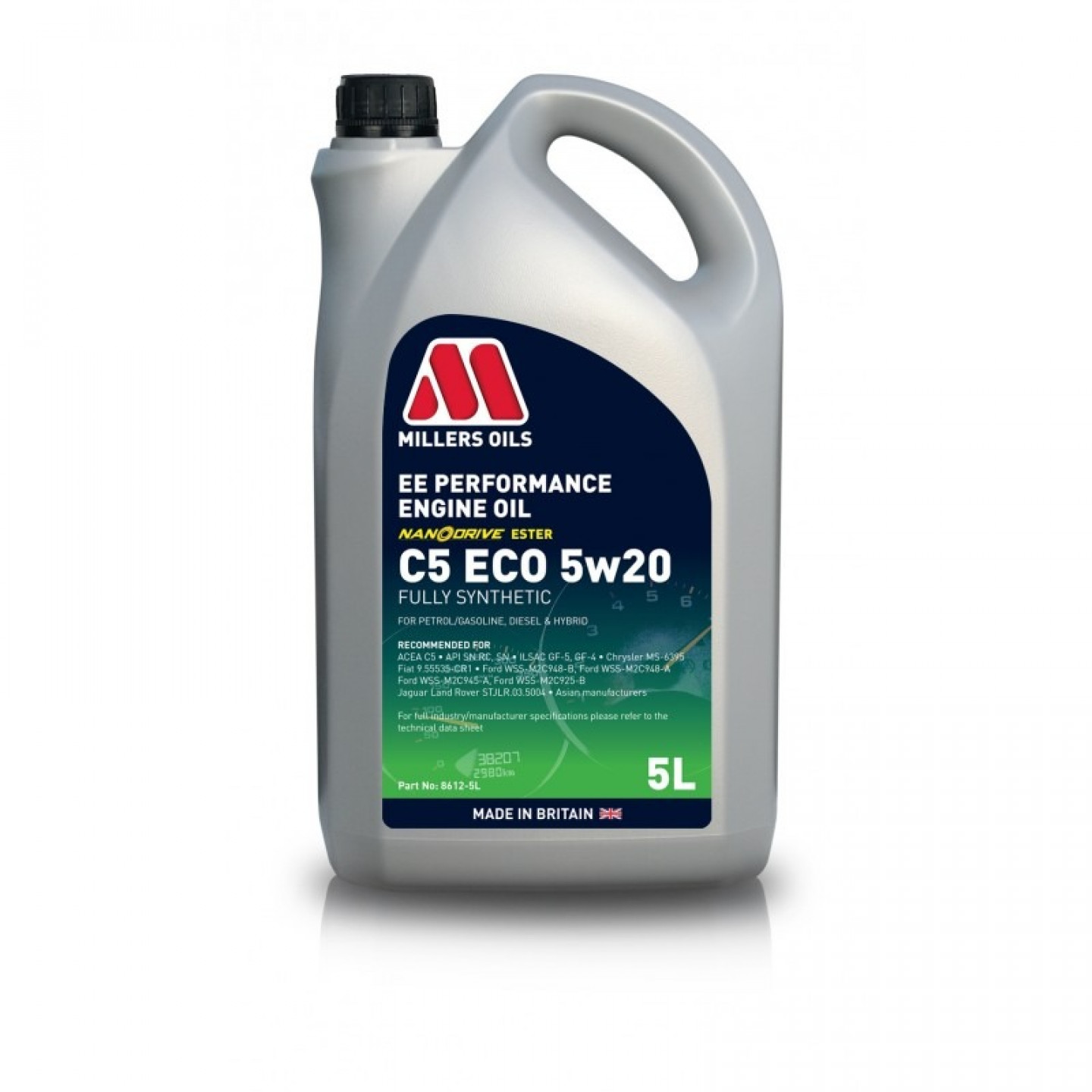 Engine Oil MILLERS EE PERFORMANCE C5 ECO 5W20 5L - Trodo.com
