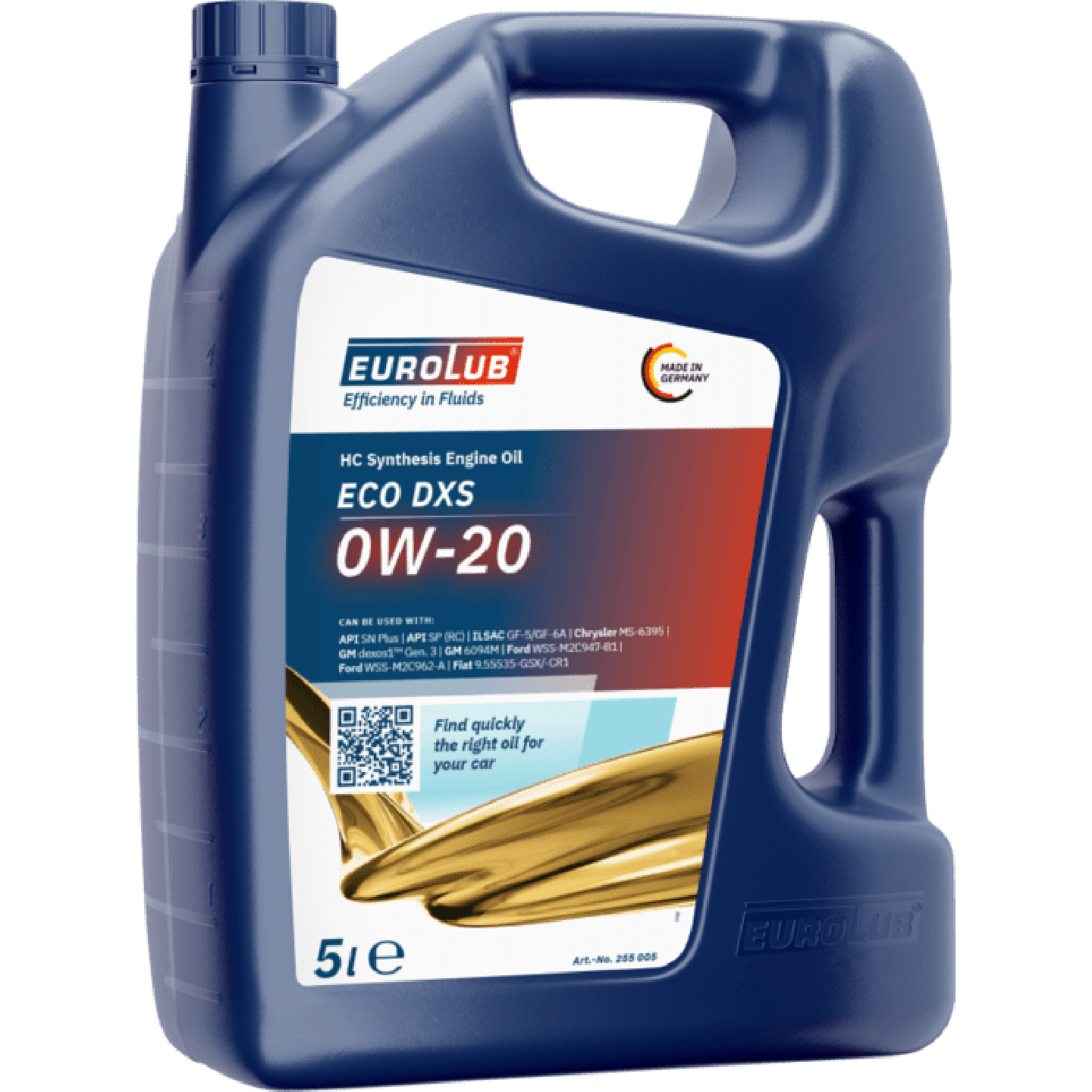 Engine Oil EUROLUB Eco Dxs 0W20 5L - Trodo.com
