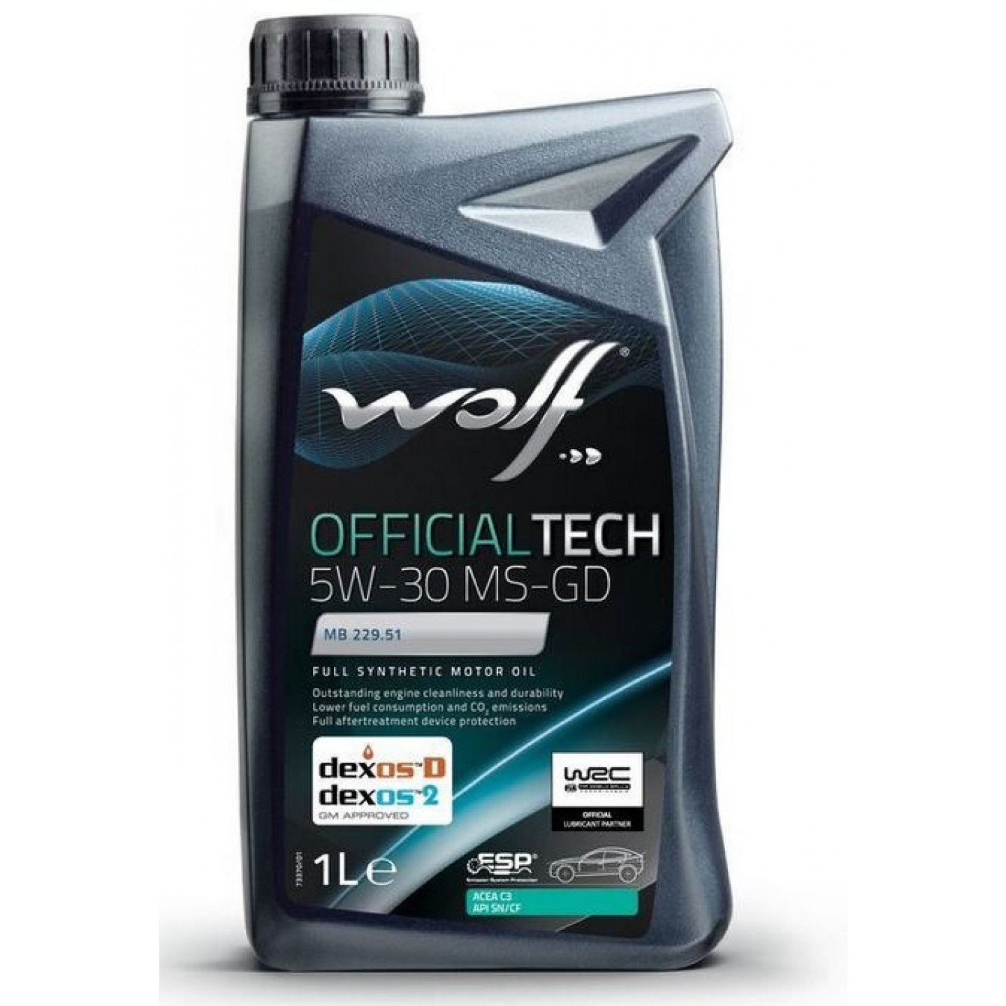 Engine Oil WOLF OFFICIALTECH 5W30 MS-GD 1L - Trodo.com