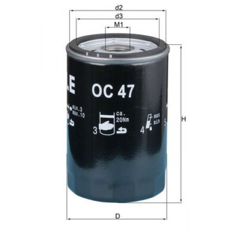 Oil Filter MAHLE ORIGINAL OC 47 OF - Trodo.com